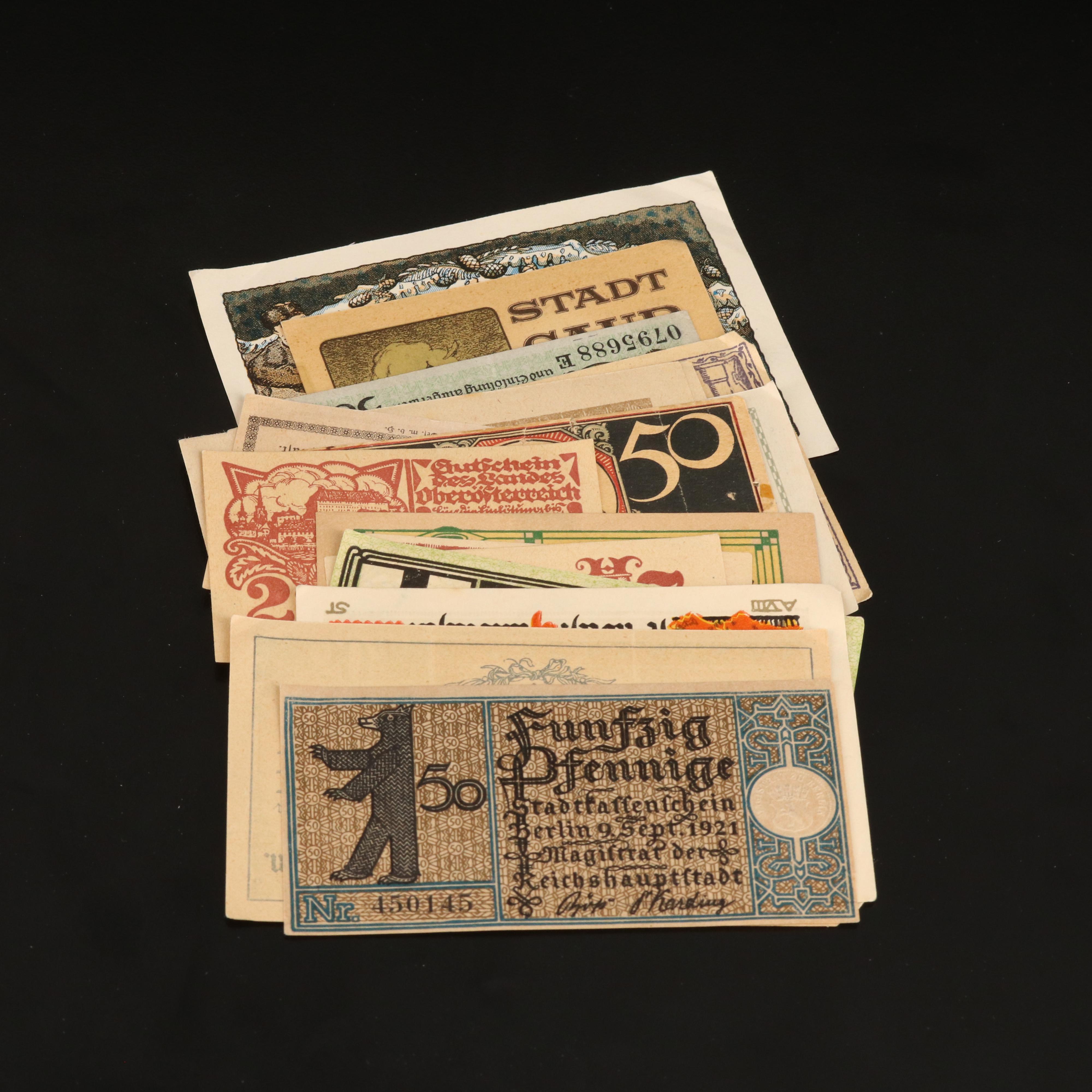 140 German and Austrian Notgeld Banknotes | EBTH