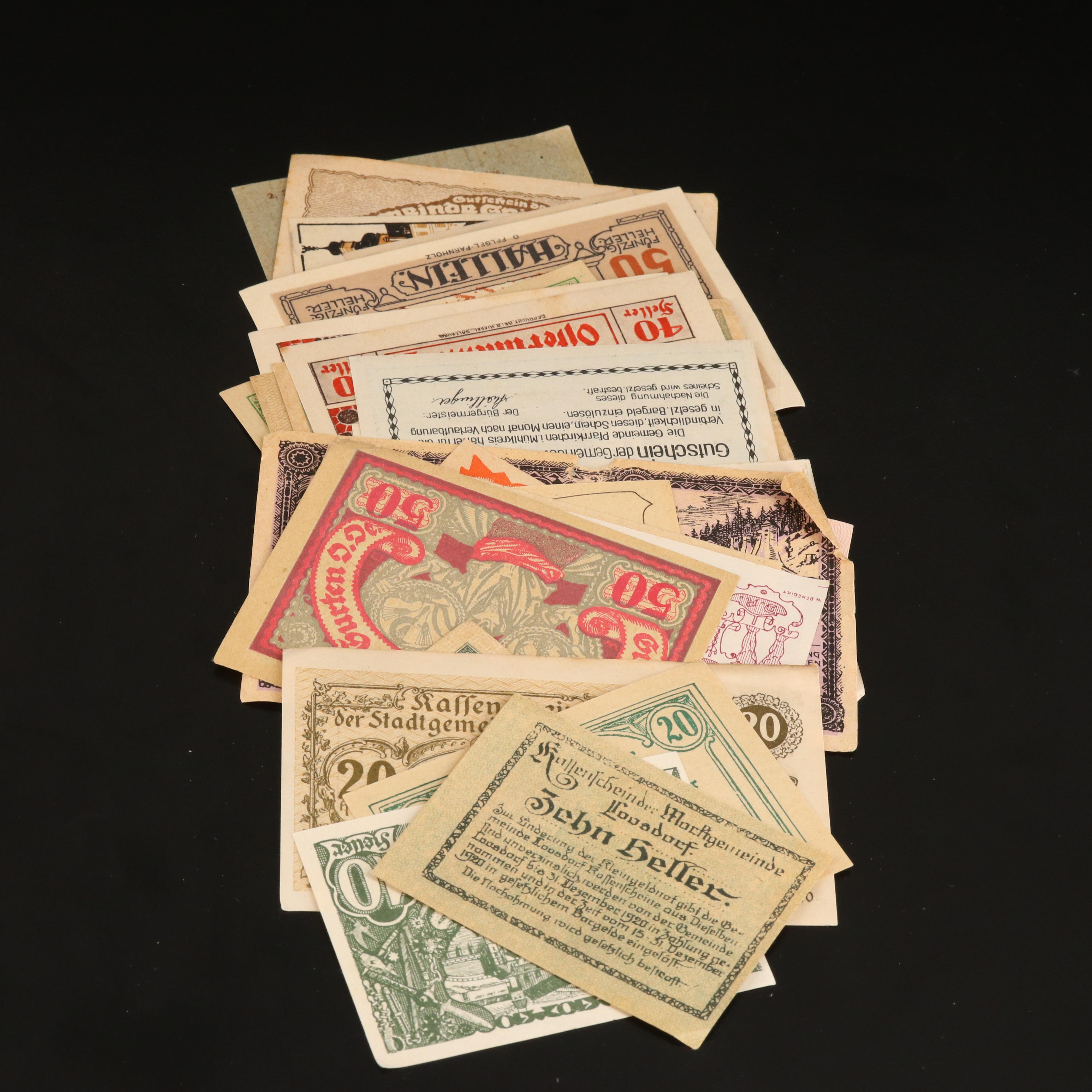 145 Austrian Notgeld Banknotes | EBTH
