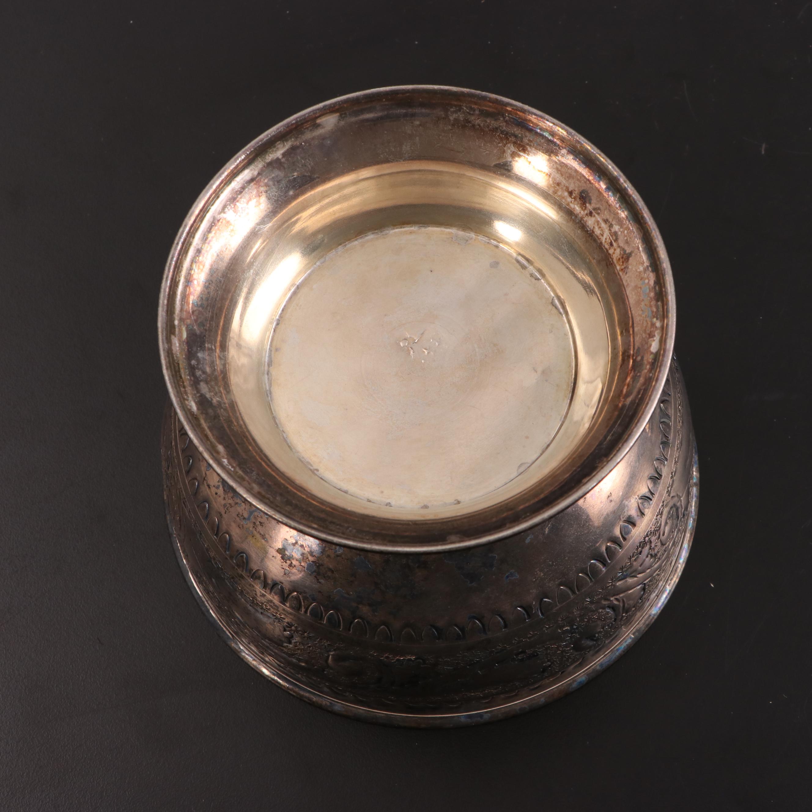 Middle Eastern Silver Plate Teapot with Outer Mongolian Bowl and Other ...