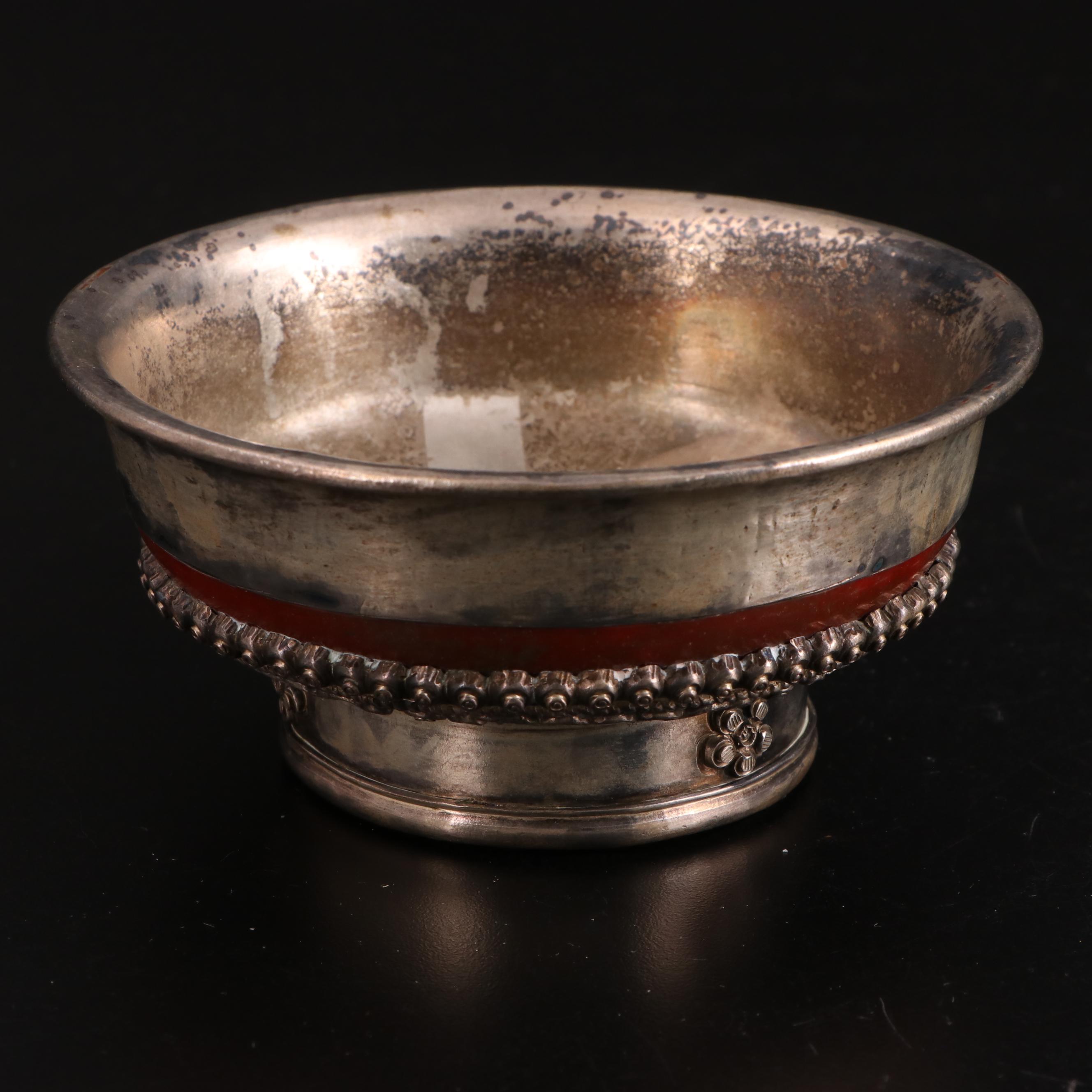 Middle Eastern Silver Plate Teapot with Outer Mongolian Bowl and Other ...