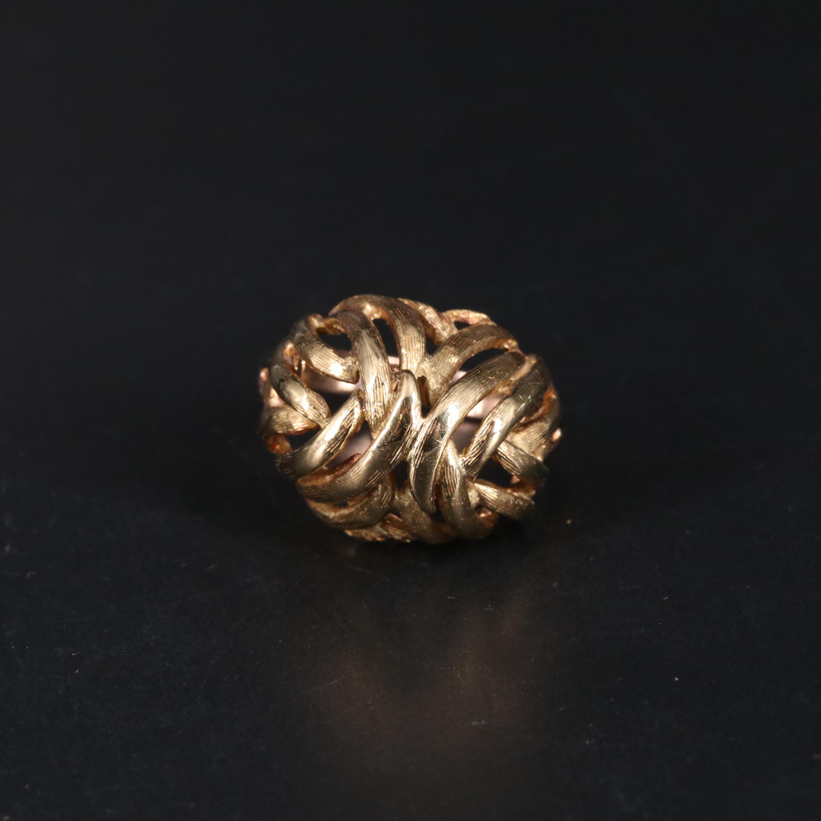 18K Protruding Woven Dome Ring | EBTH