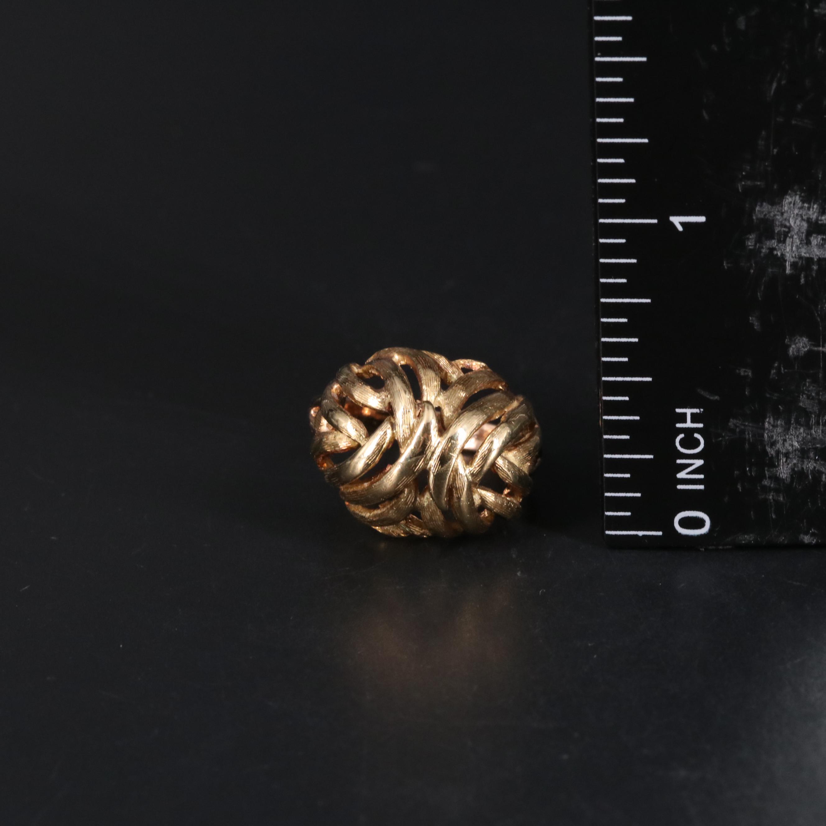 18K Protruding Woven Dome Ring | EBTH