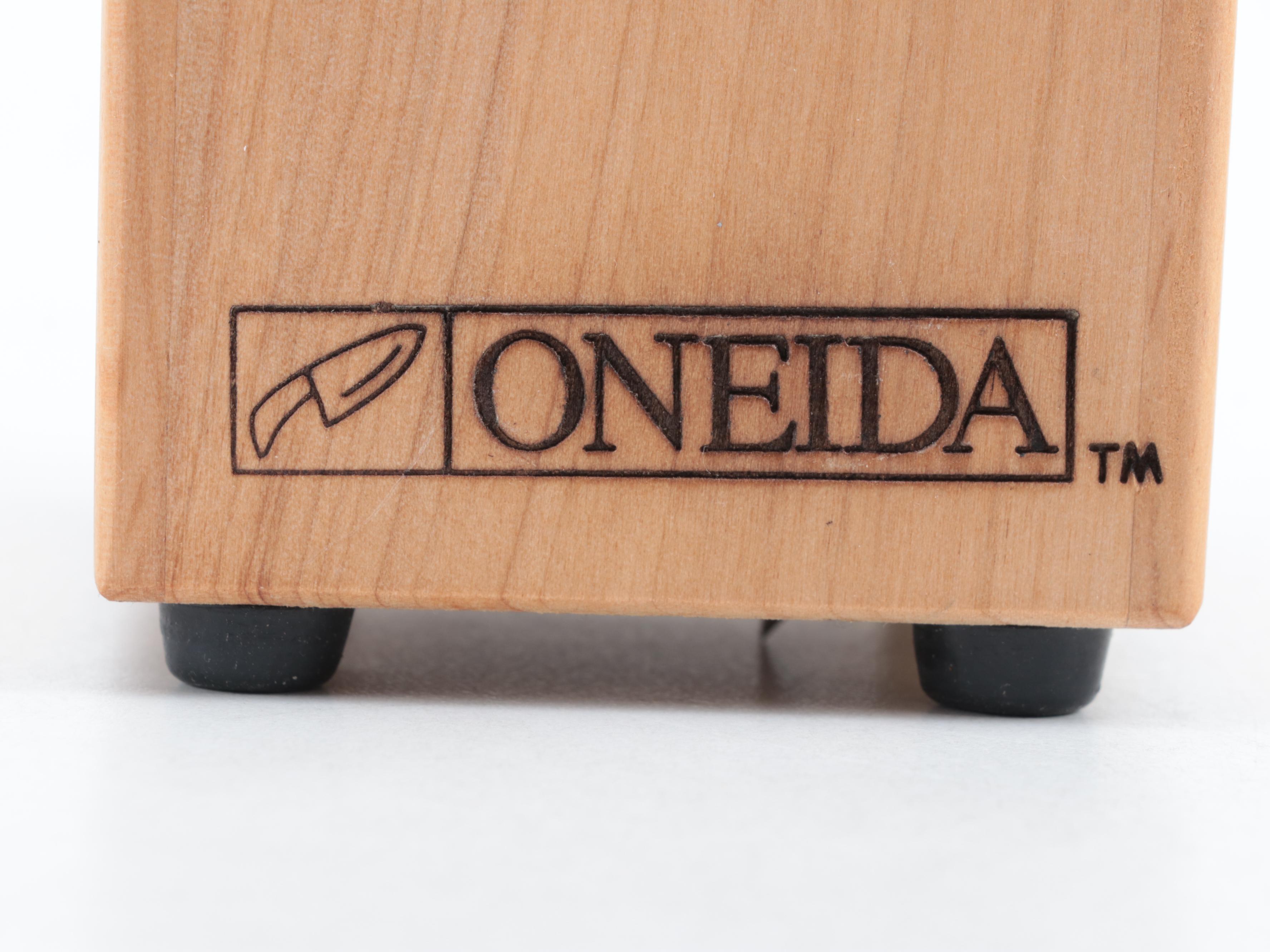 Oneida Kitchen Cutlery Block with Farberware Knives and Other Flatware ...