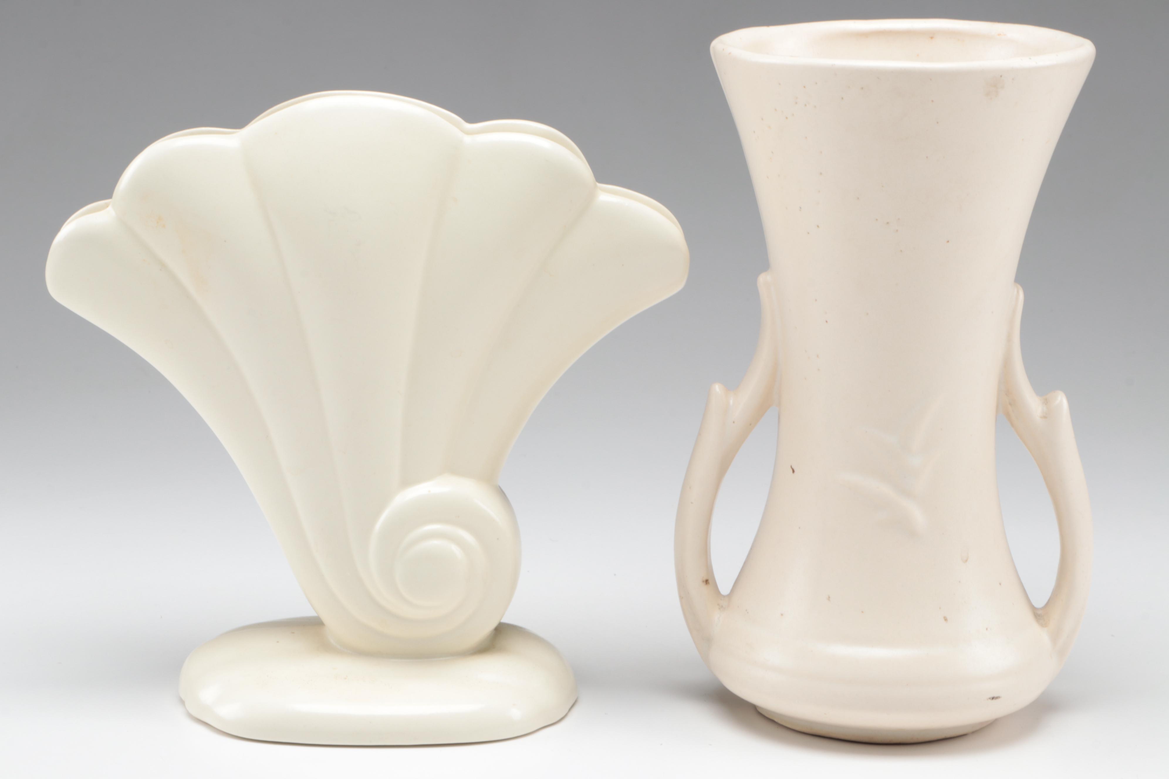 Brush McCoy Gladiola Vase with McCoy, Red Wing and Hull Ceramic Vases ...