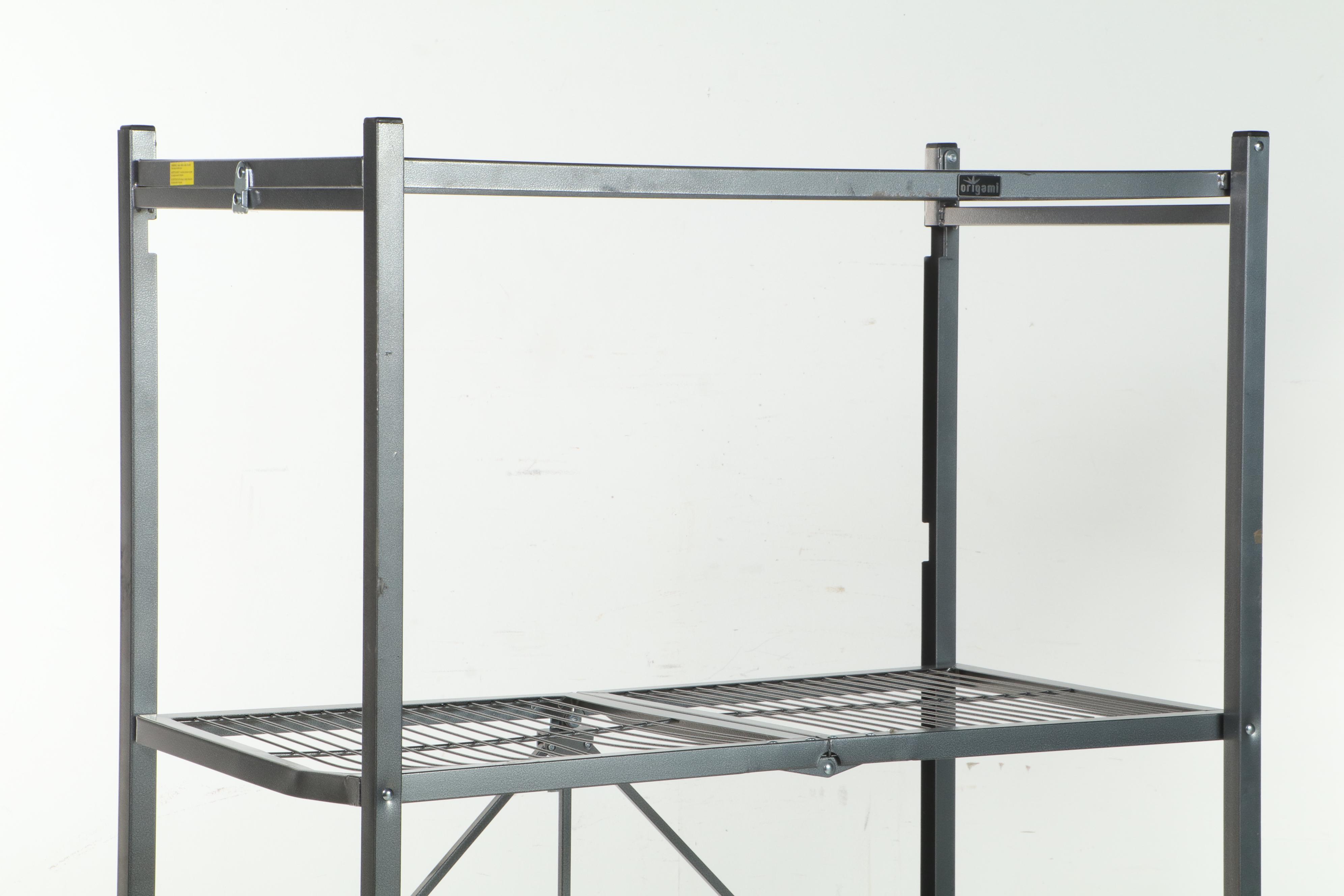 Two Origami Folding Metal Storage Shelf Units | EBTH