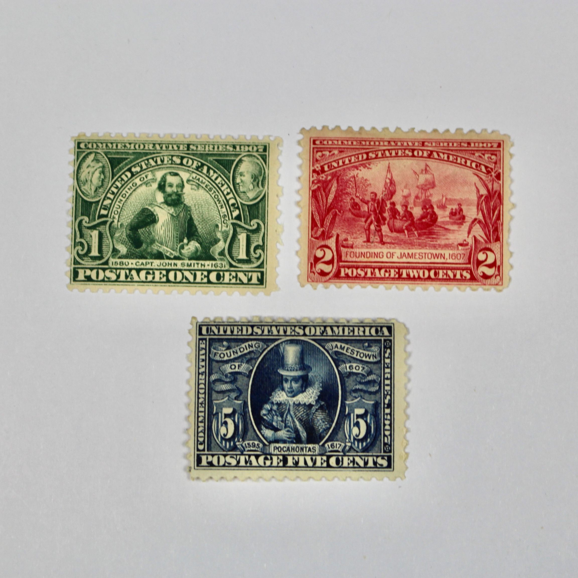 Three Mint Condition Jamestown Exposition 1907 Postage Stamps | EBTH