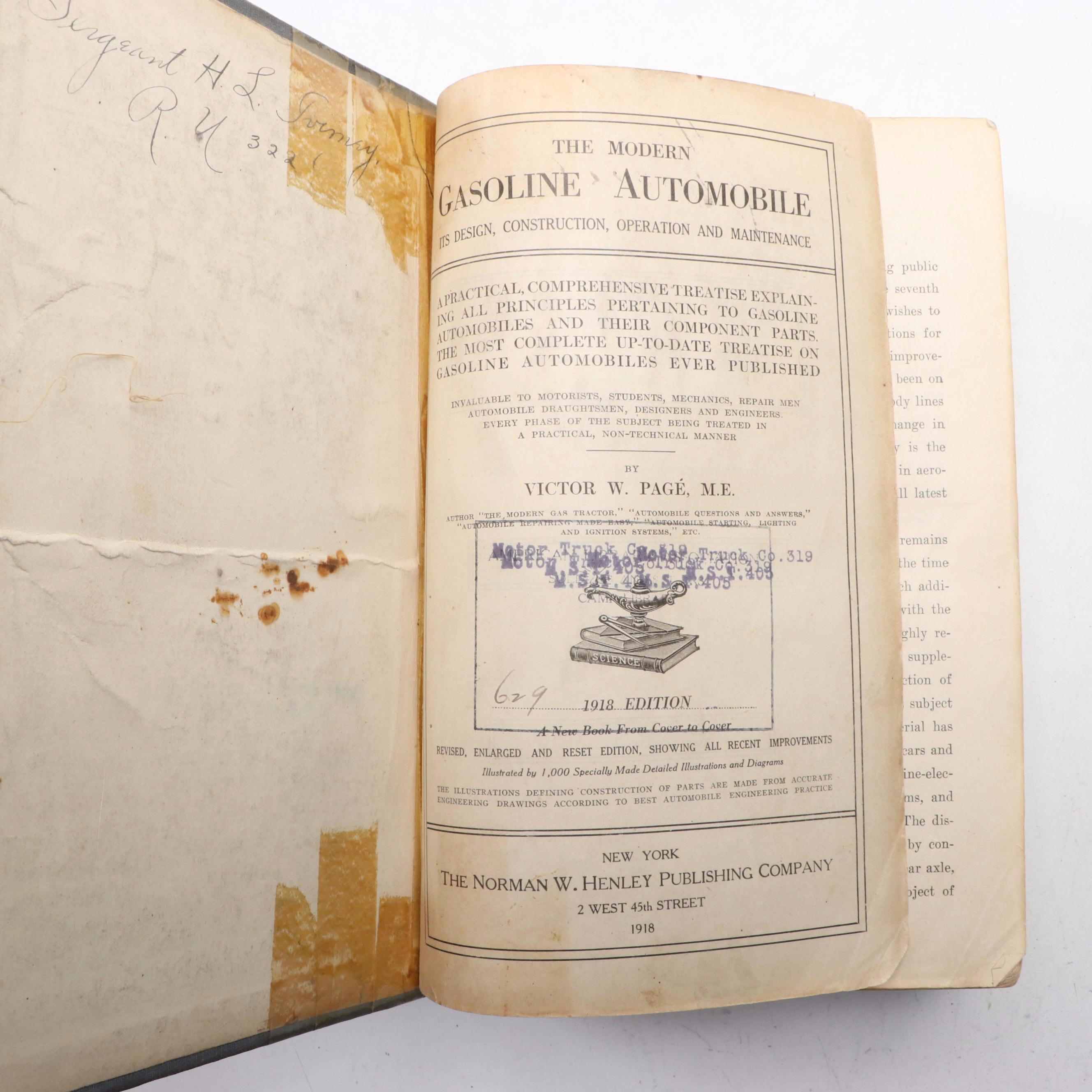 "The Modern Gasoline Automobile" by Victor W. Pagé and More Automobile ...
