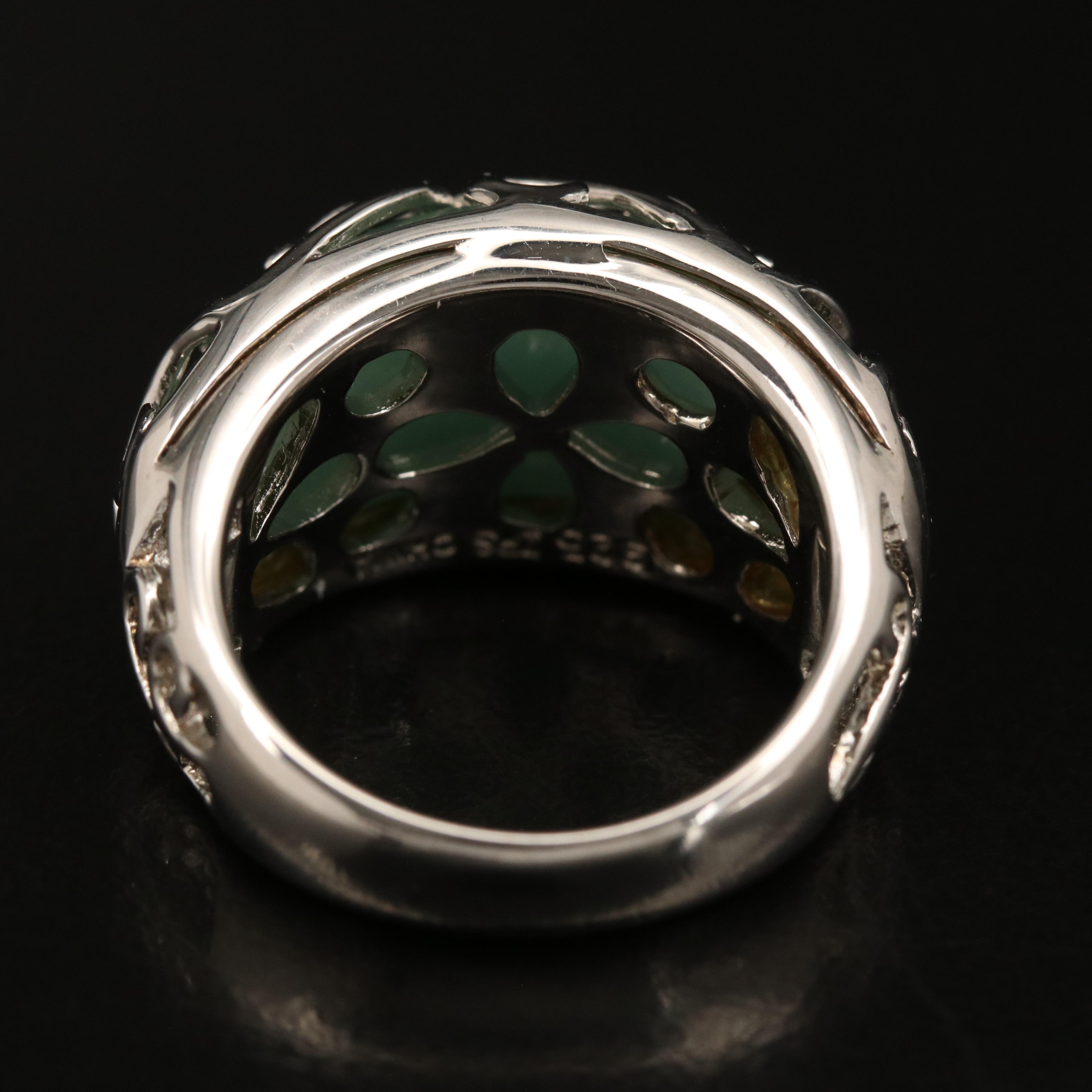 Sterling Jadeite Scrollwork Ring | EBTH