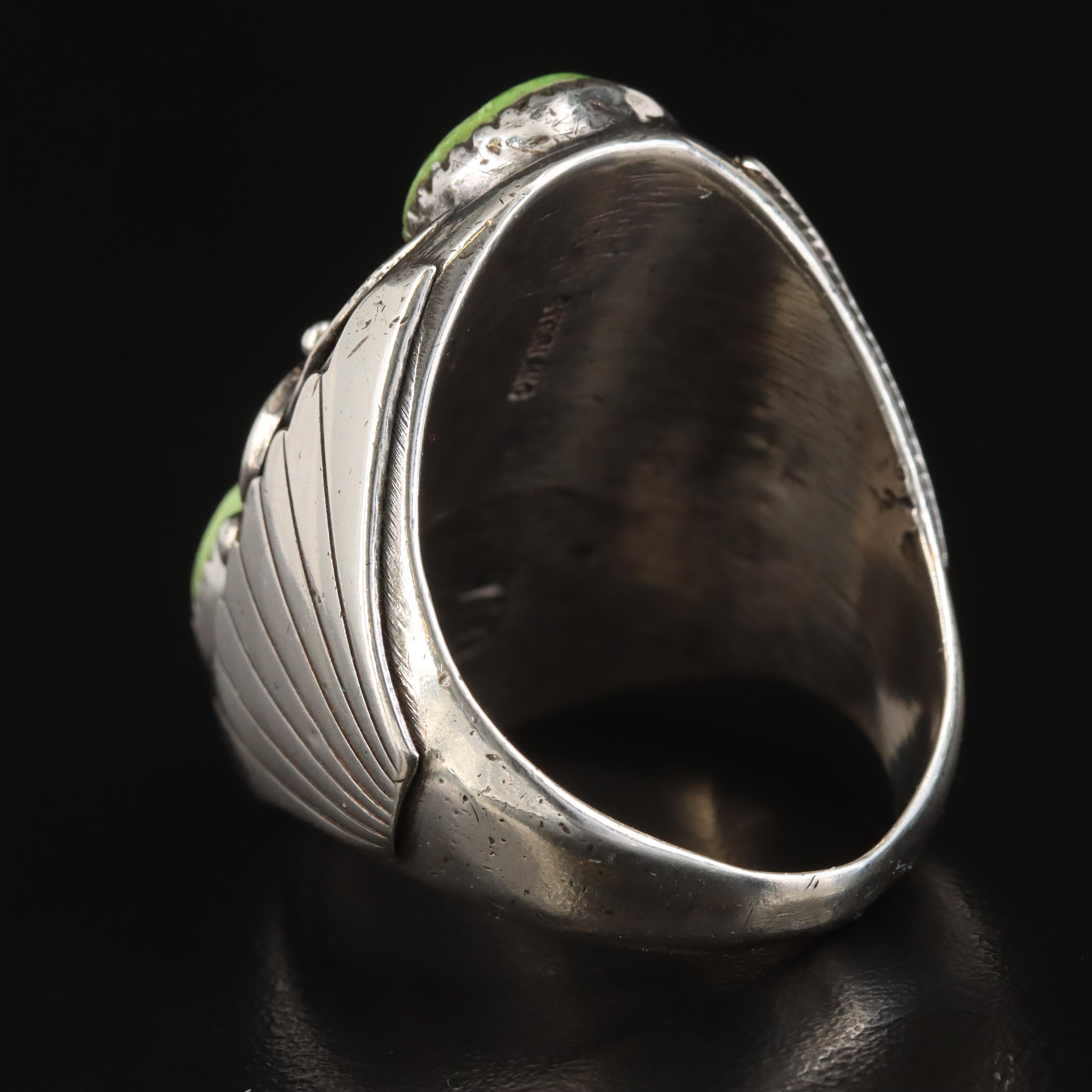 Signed Southwestern Sterling Gaspeite Ring | EBTH