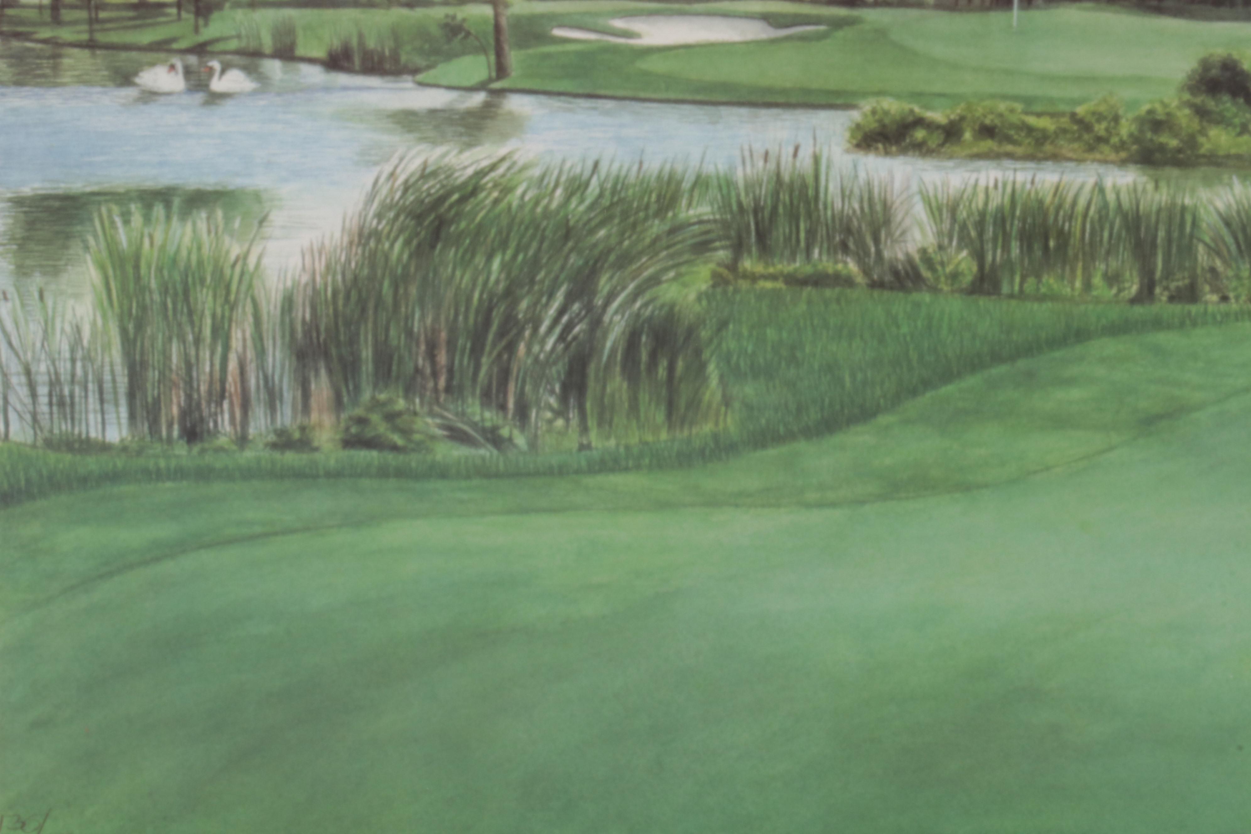 Golf Course Offset Lithograph "18th Hole - Double Eagle Club - Galena ...