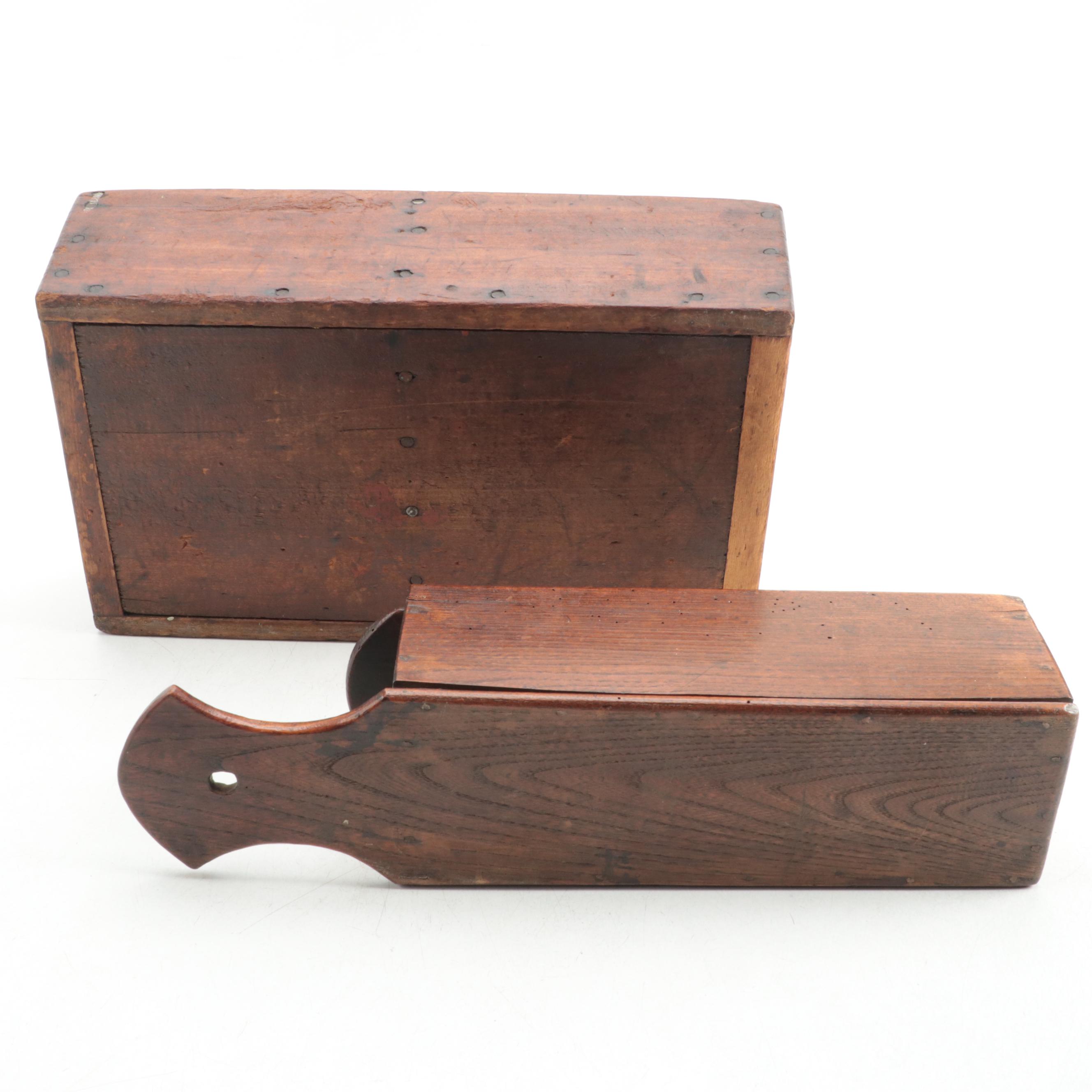 Handmade Oak Pipe Box with Wooden Caddy | EBTH