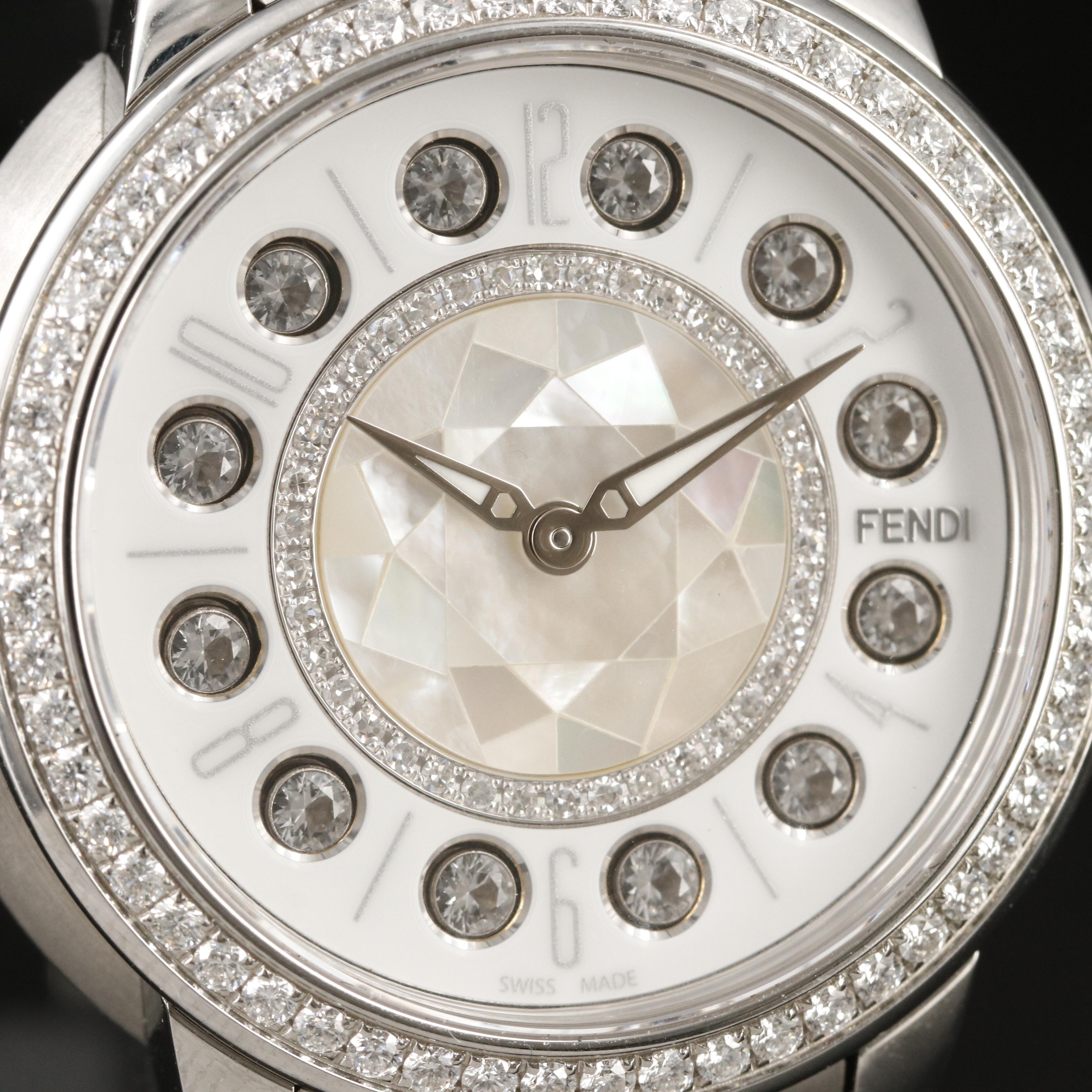 Fendi Ishine Diamond and Rotating Gemstone Dial Wristwatch | EBTH