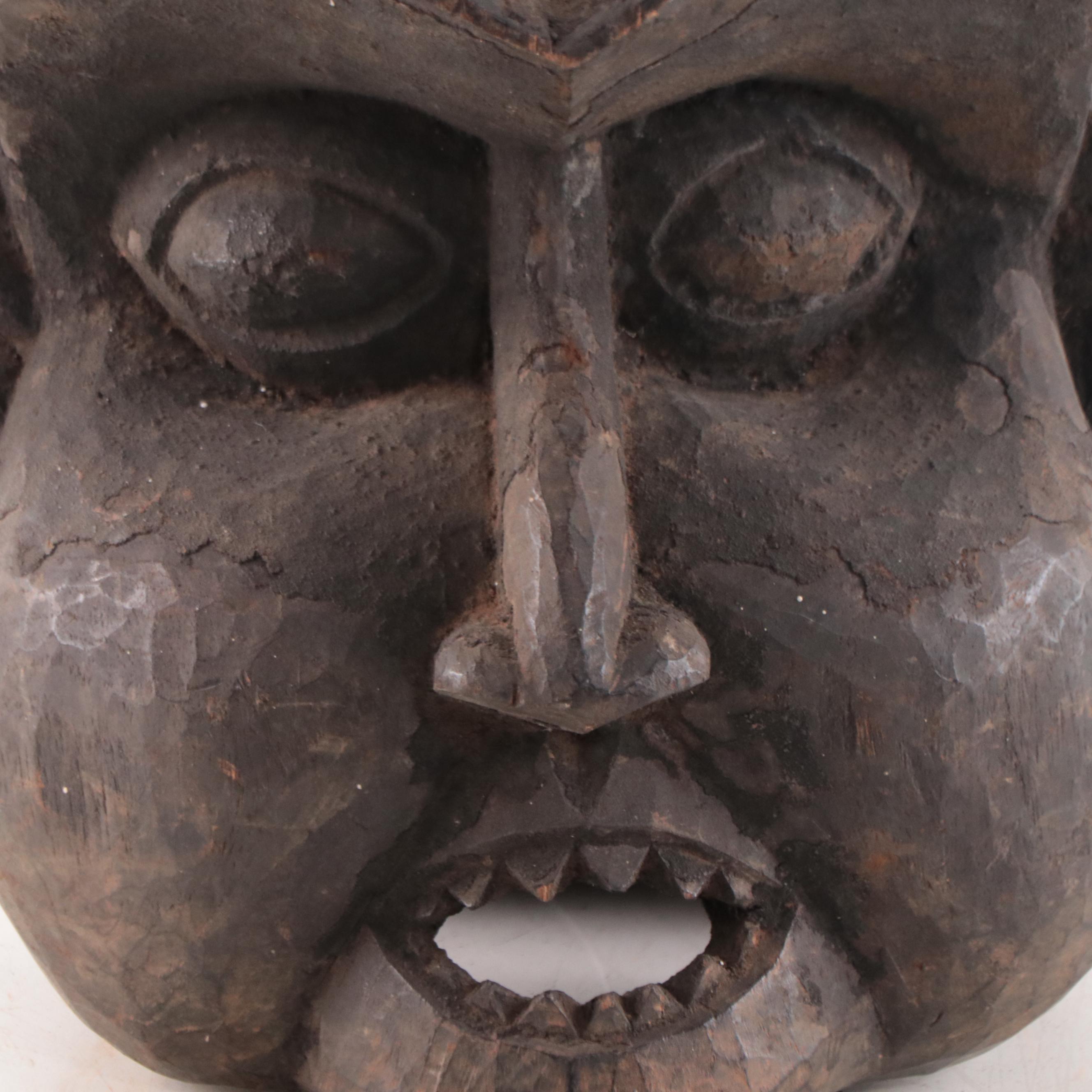 Grassfields Wooden Janus Helmet Mask, Cameroon | EBTH