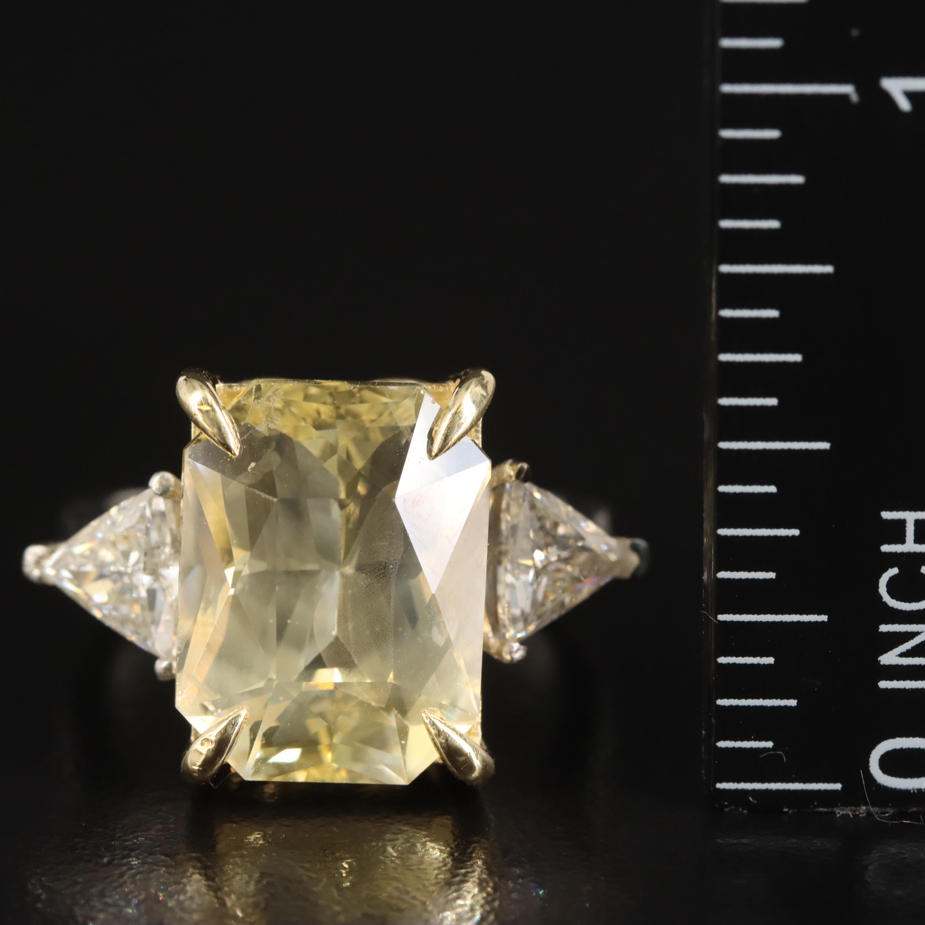 Platinum 10.31 CT Unheated Ceylon Sapphire and Diamond Ring with GIA ...