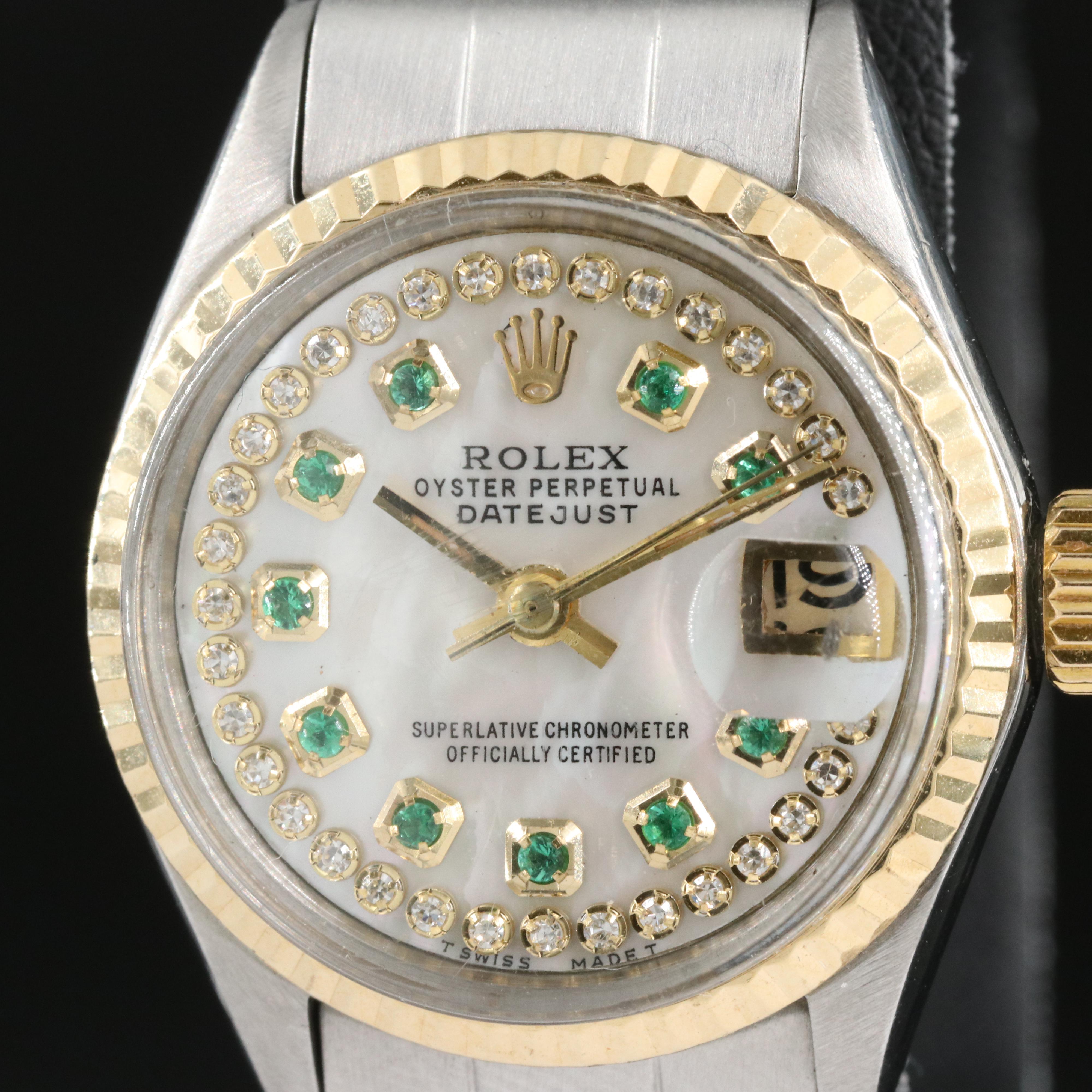 1965 Rolex Oyster Perpetual Datejust Wristwatch with Diamond and ...