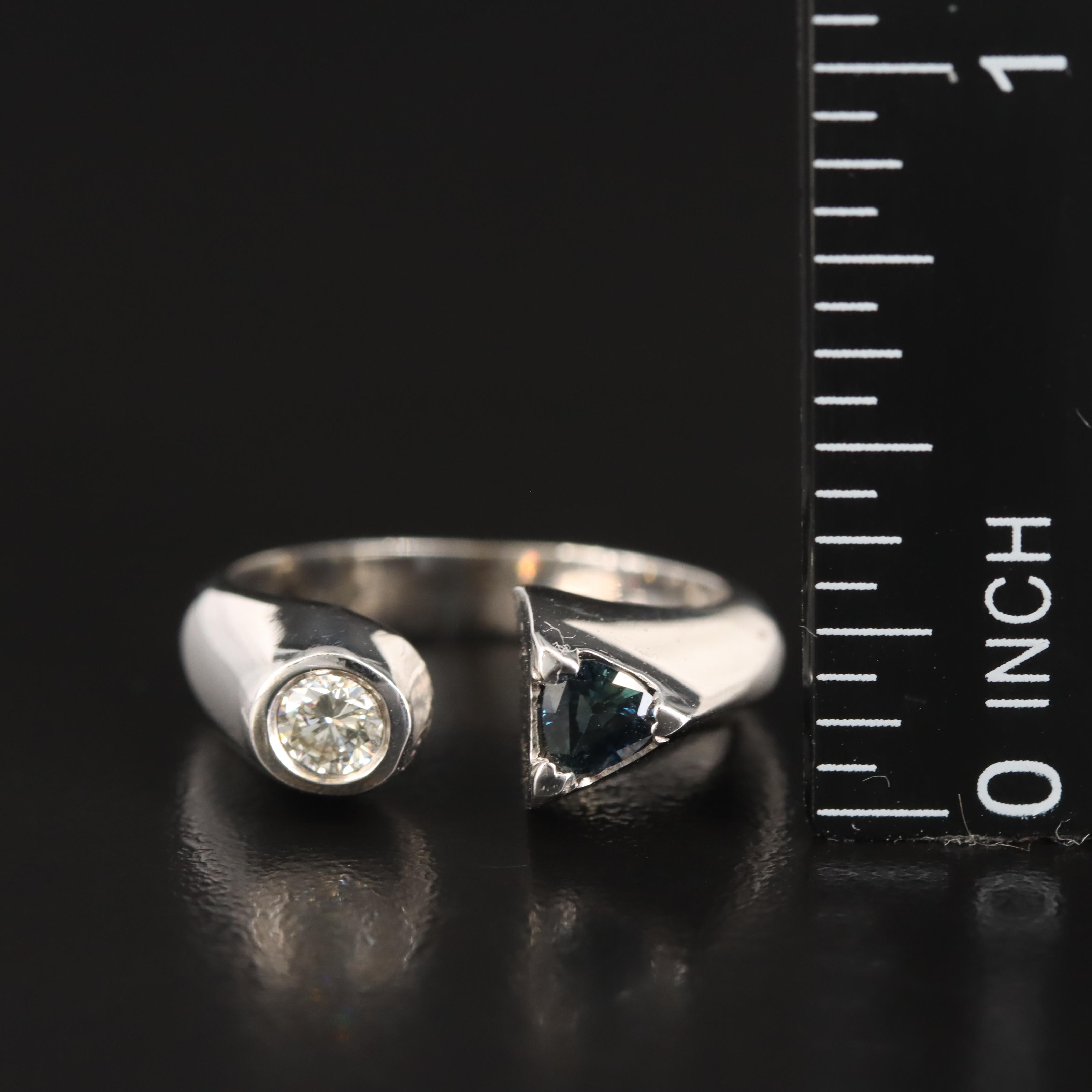 14K Diamond and Sapphire Torque Ring | EBTH