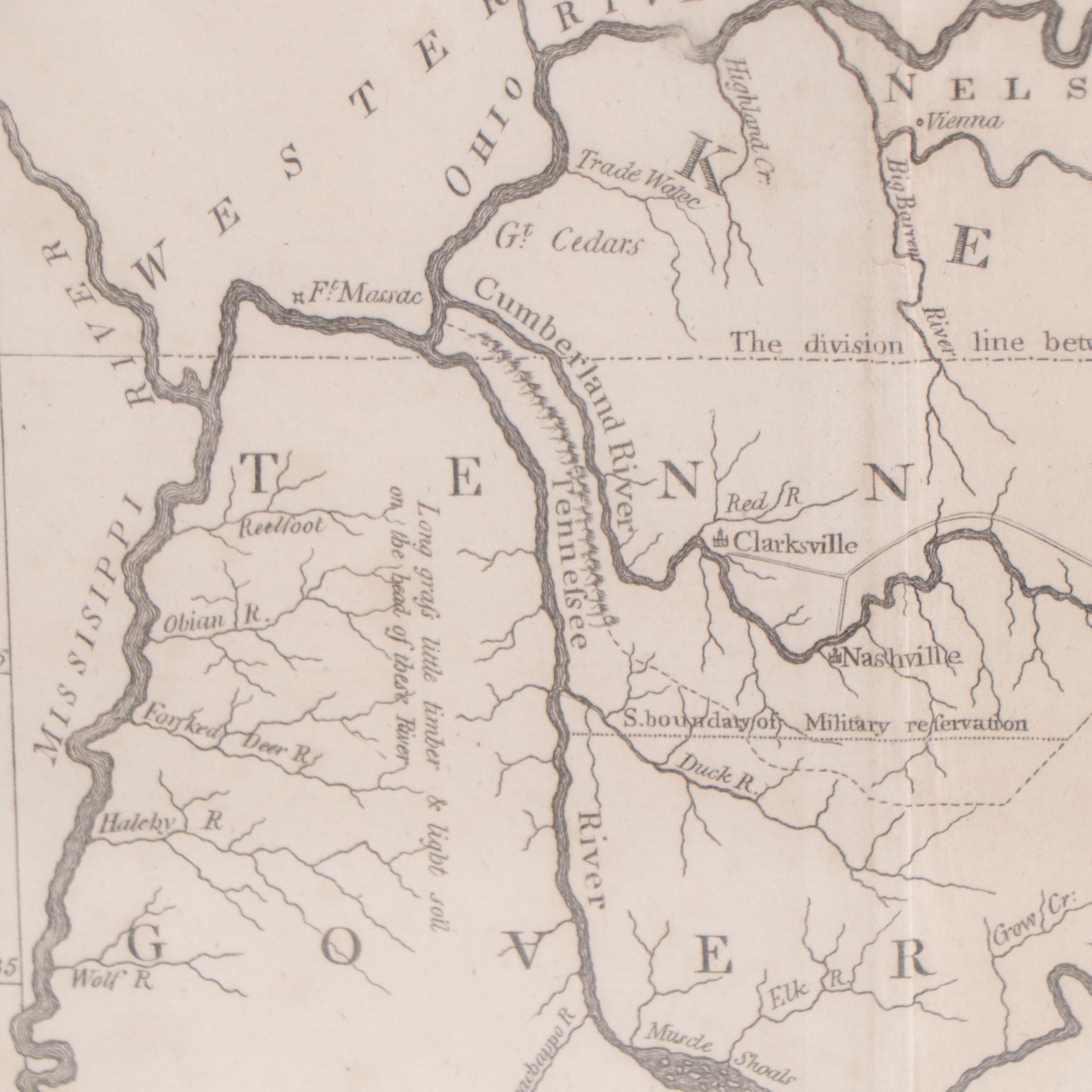 Jedidiah Morse Engraving Map of Kentucky and Tennessee, 1796 | EBTH