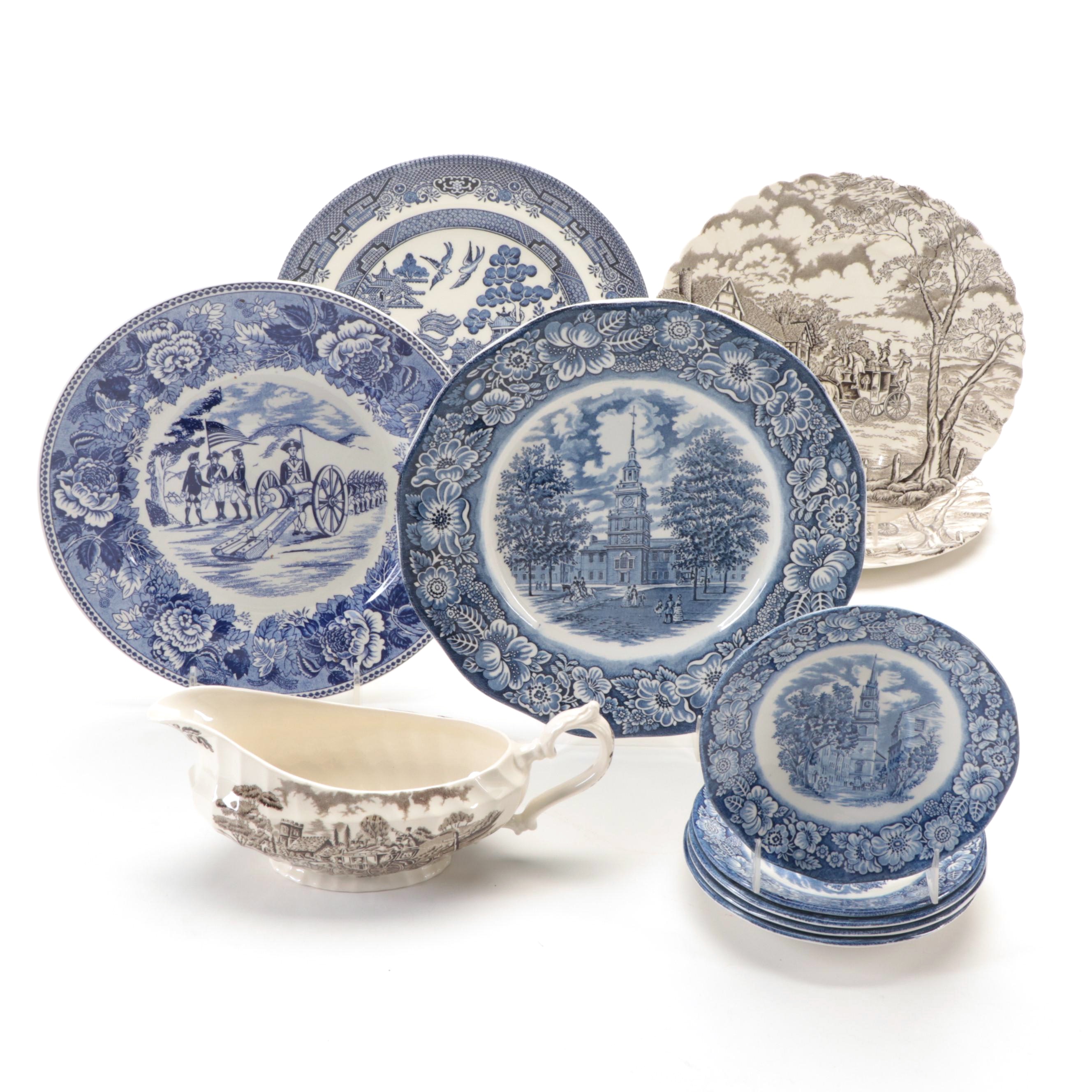 Myott "Royal Mail" Plates and Gravy Boat with Other English ...