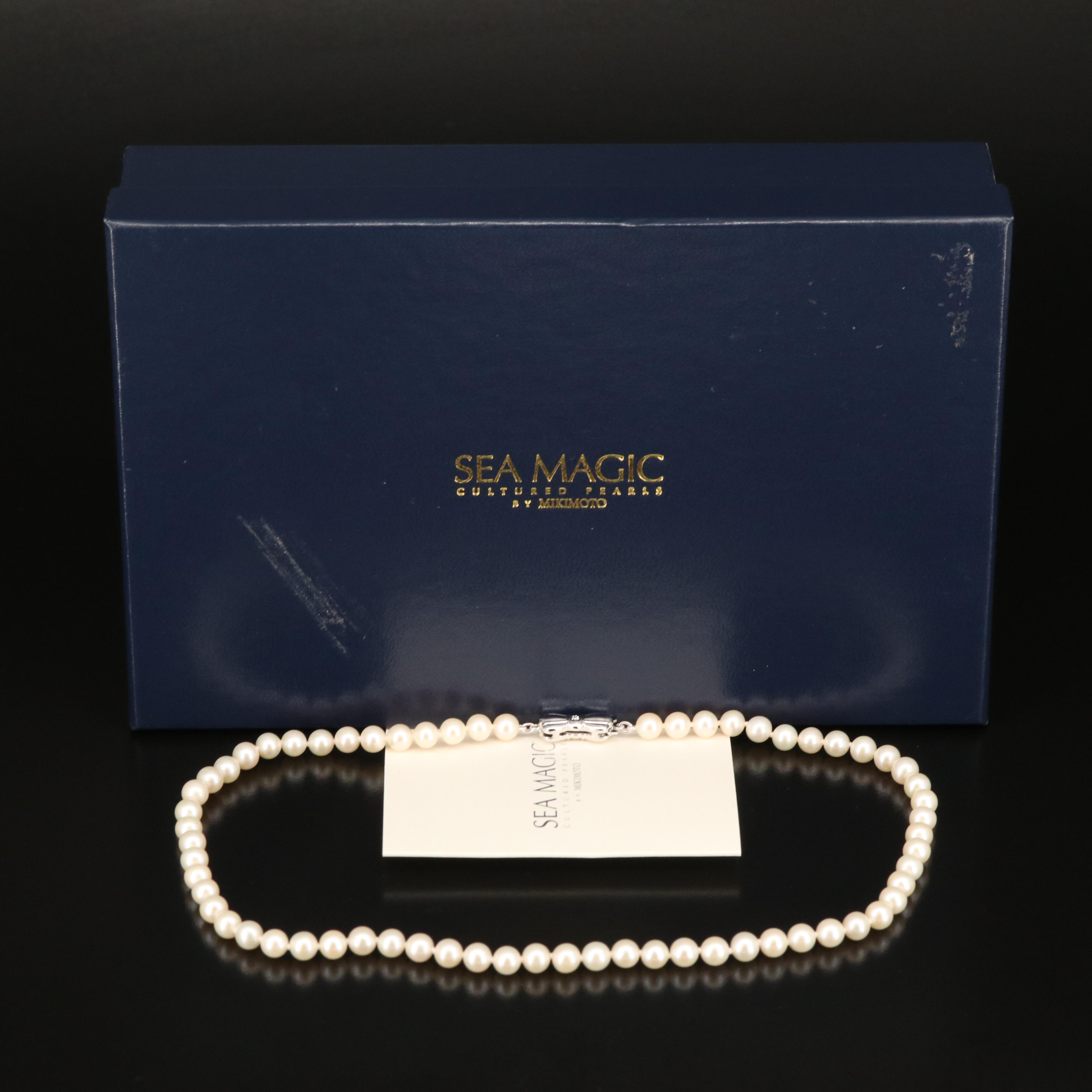 Blue Lagoon by Mikimoto Pearl Necklace with Sterling Clasp | EBTH