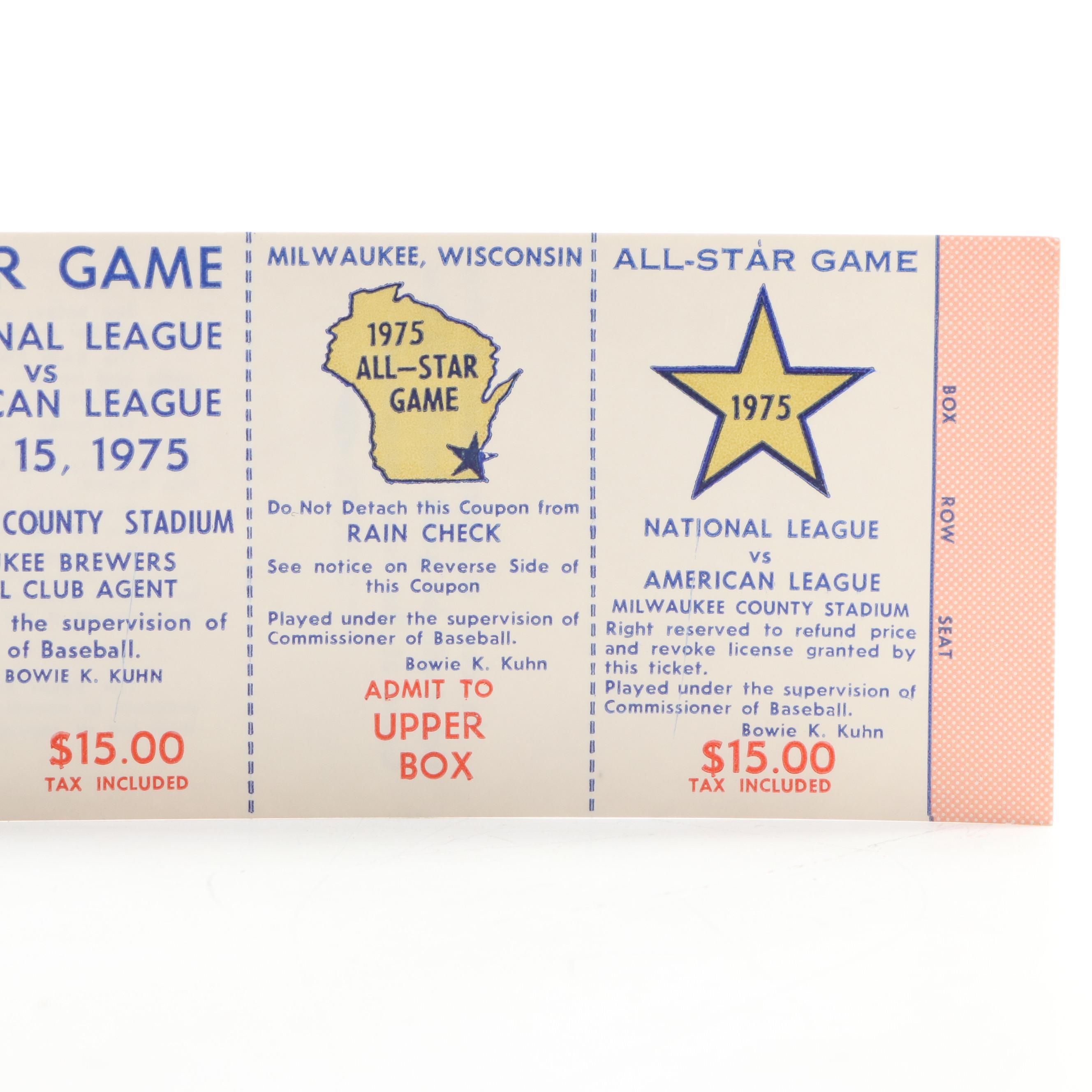 1975 MLB Hank Aaron's Last All-Star Game Ticket | EBTH