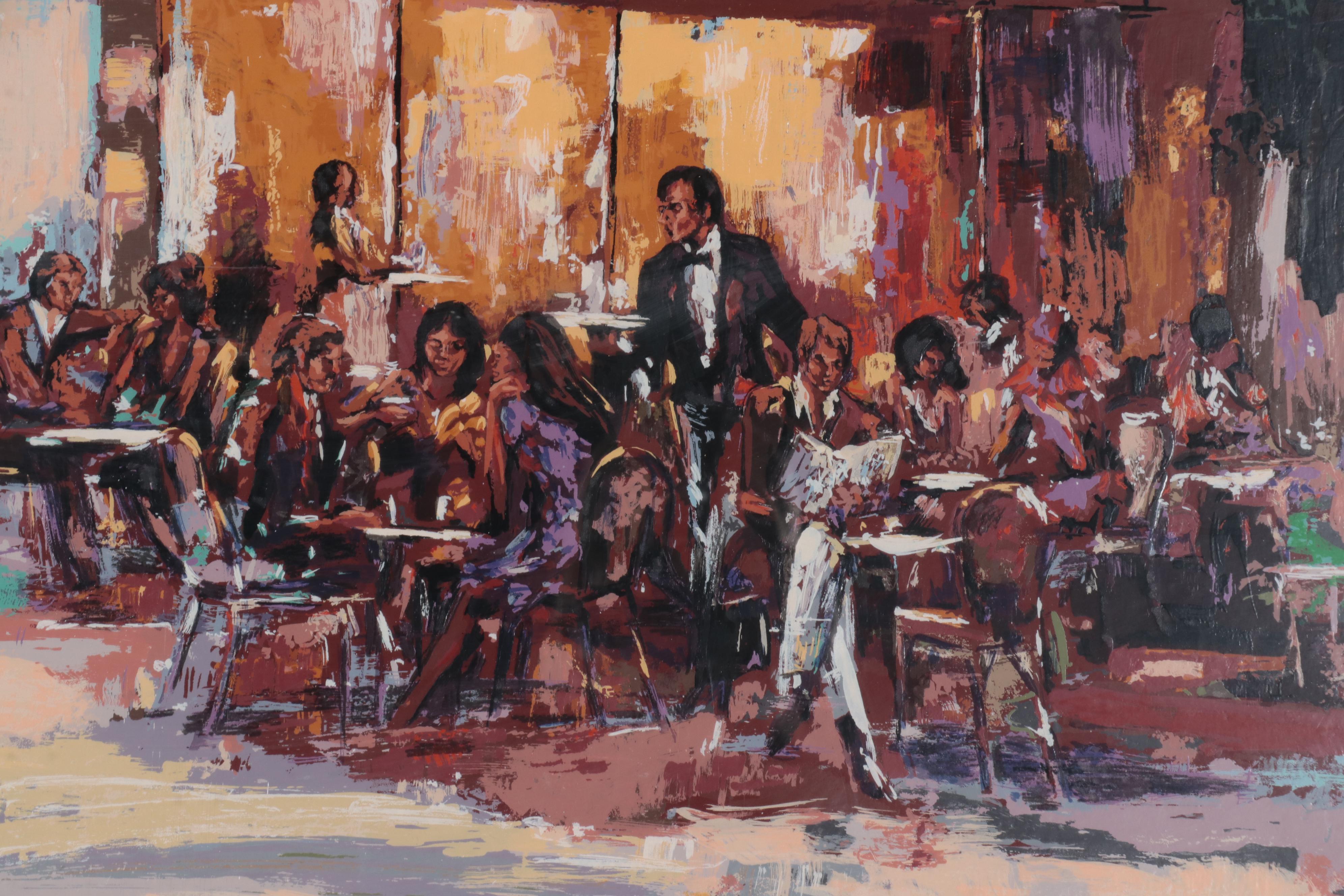 Mark King Serigraph "Cafe De Flore" | EBTH