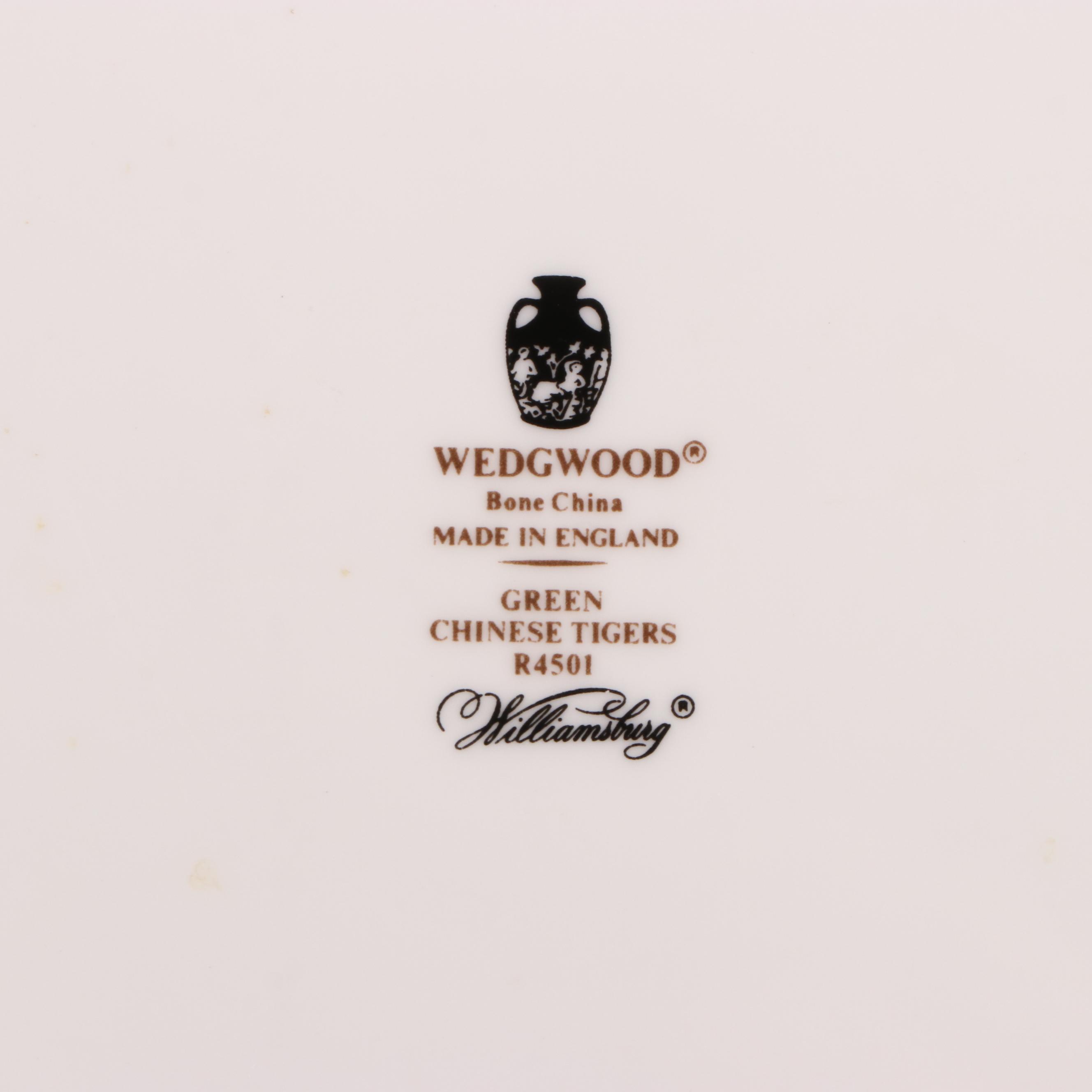 Wedgwood "Green Chinese Tigers" Bone China Dinner and Salad Plates | EBTH