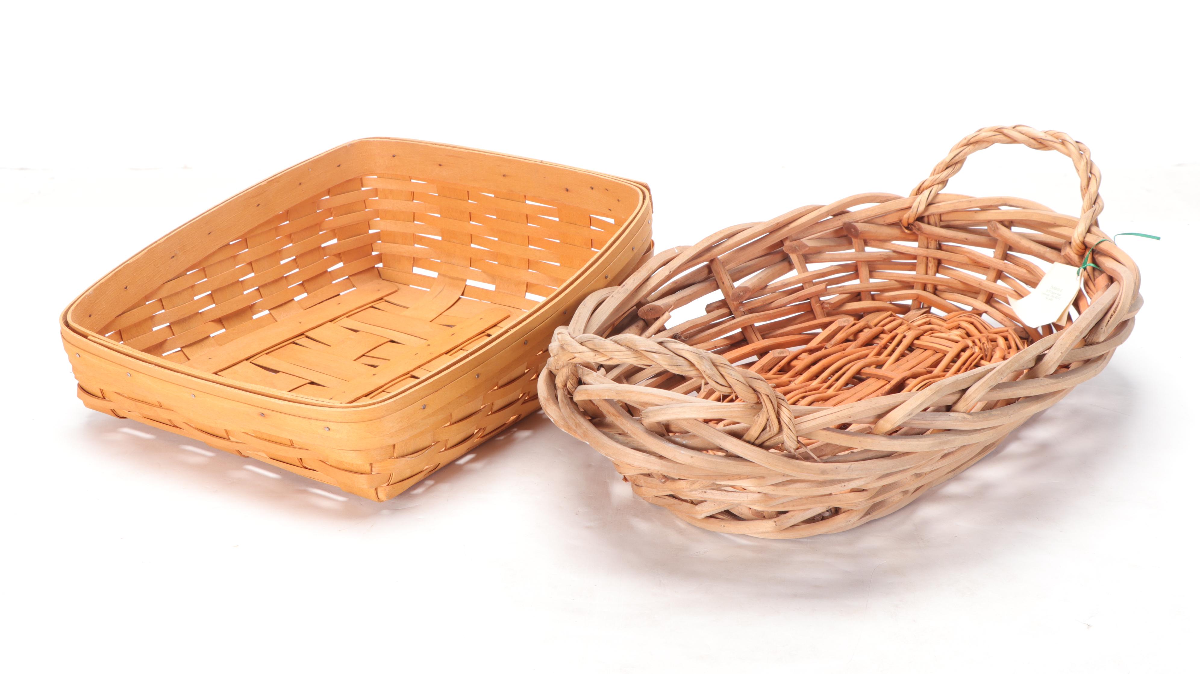 Longaberger Tissue Basket with Lid and Other Baskets | EBTH