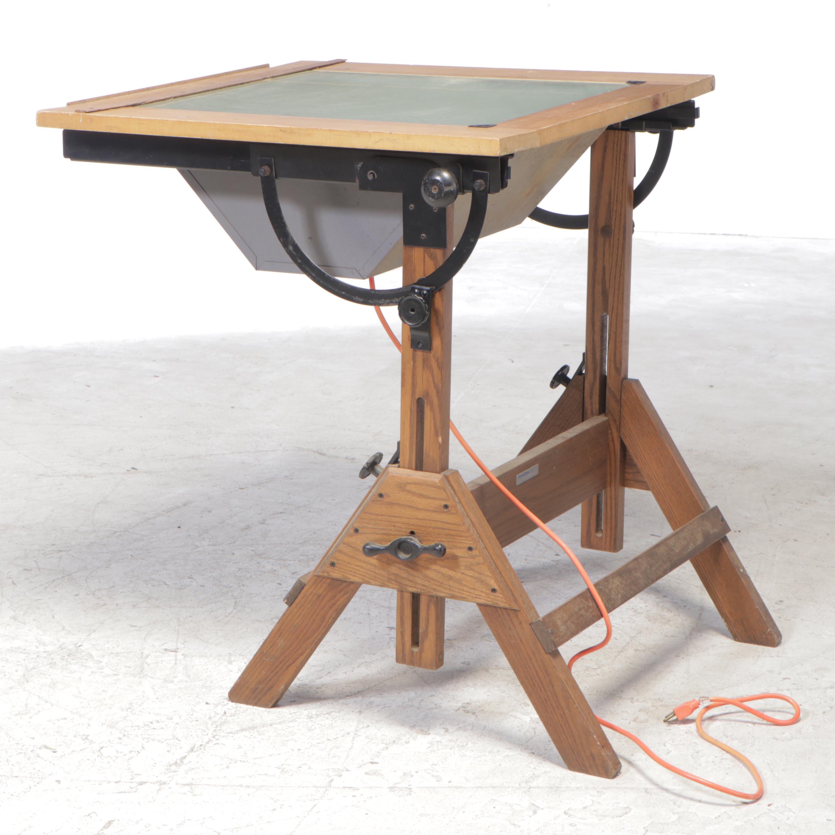Hamilton Mfg. Company Vintage Lighted Drafting Table | EBTH