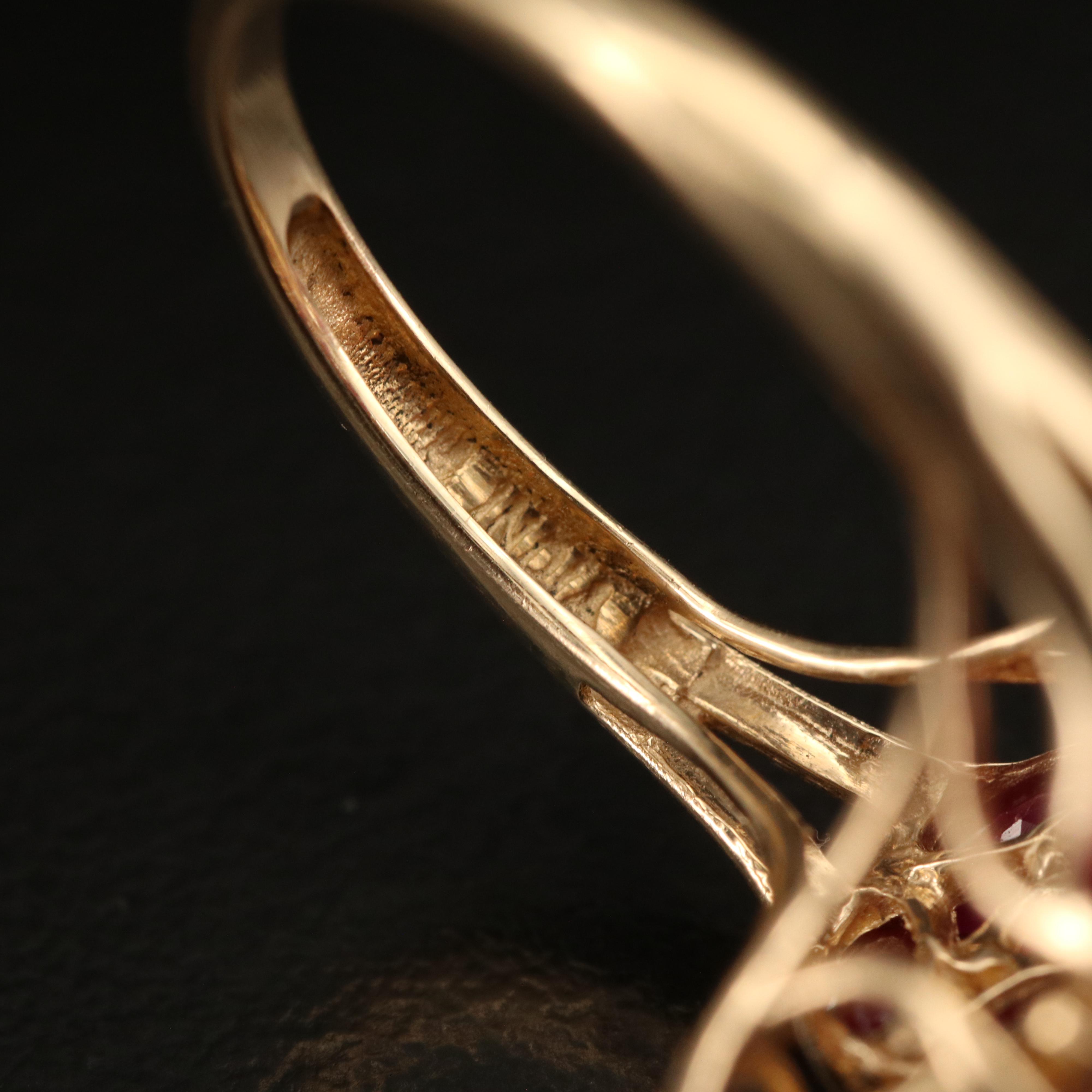 14K Ruby Cluster Ring | EBTH