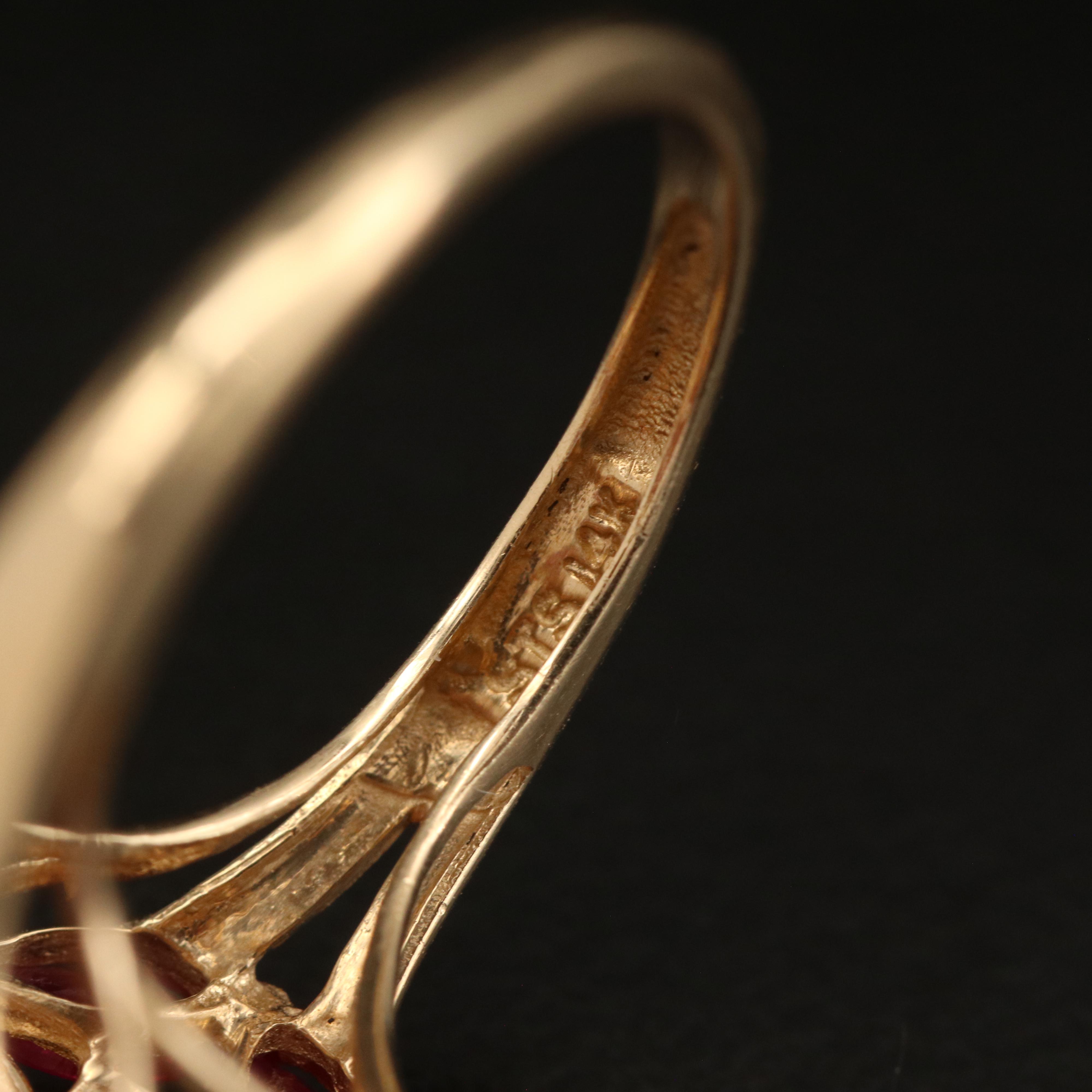 14K Ruby Cluster Ring | EBTH