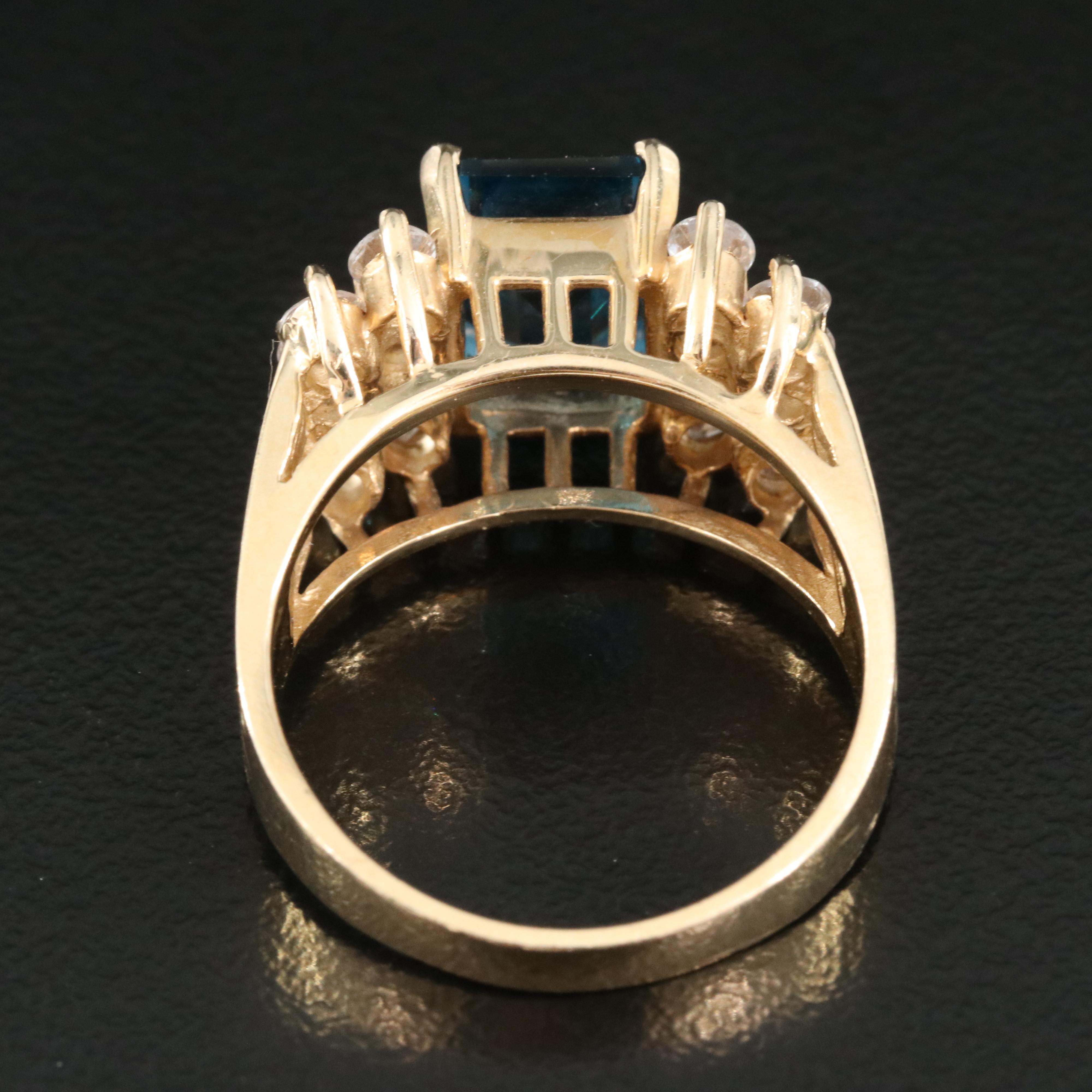 John C. Rinker 14K London Blue Topaz and Sapphire Ring | EBTH