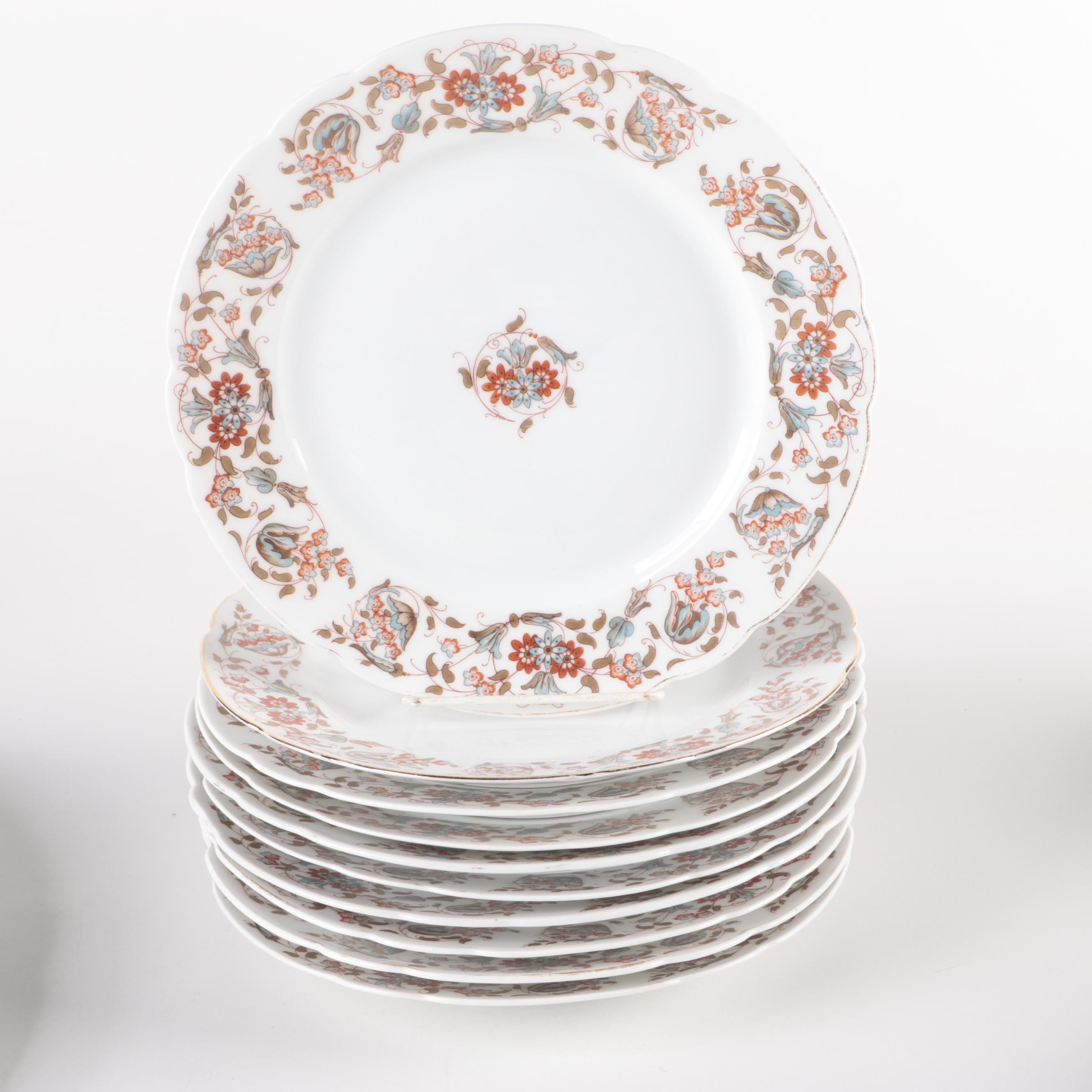 Springer & Co. Austrian Red and Blue Porcelain Dinnerware and Serveware ...