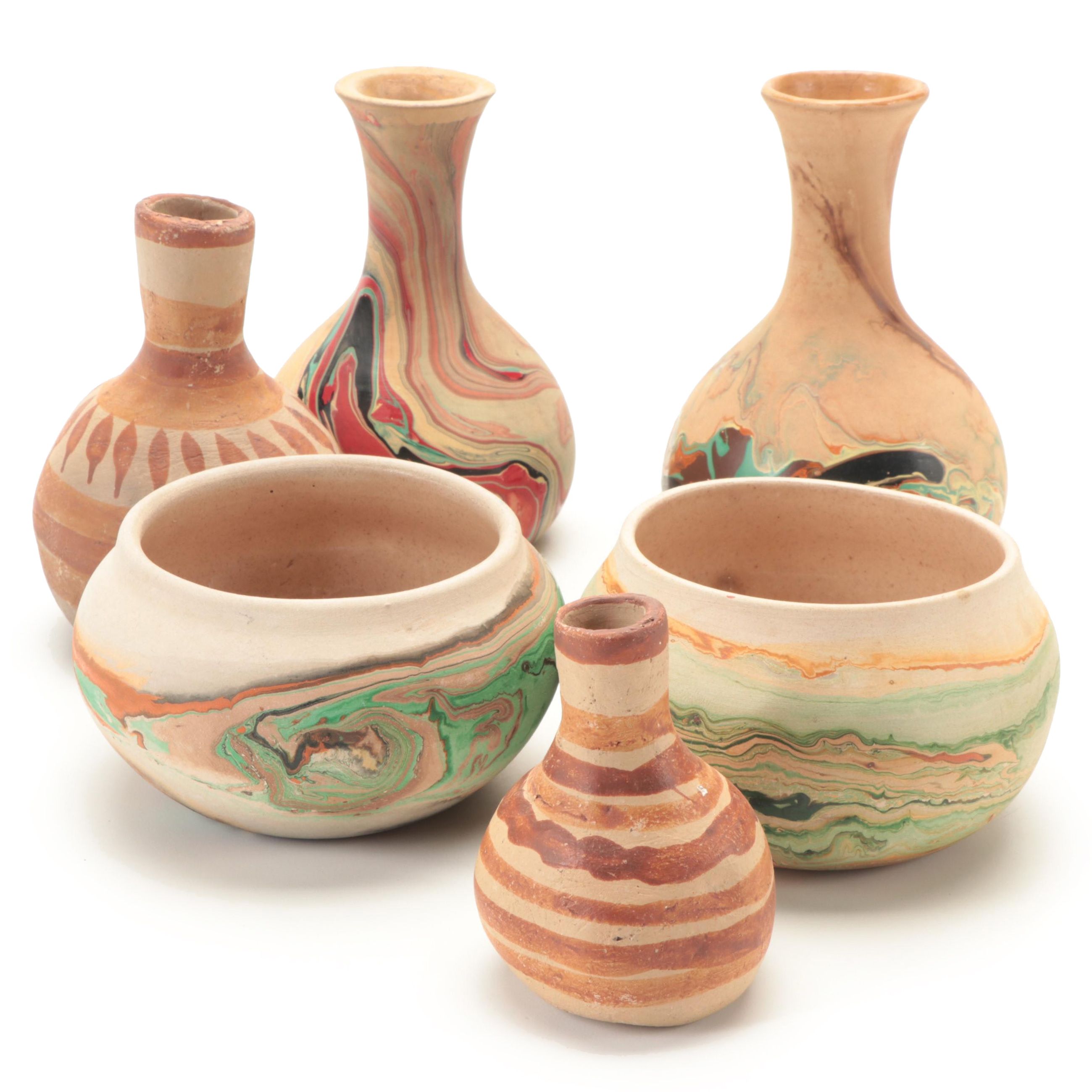 Nemadji Pottery and Other Hand-Painted Pottery Vases and Bowls | EBTH