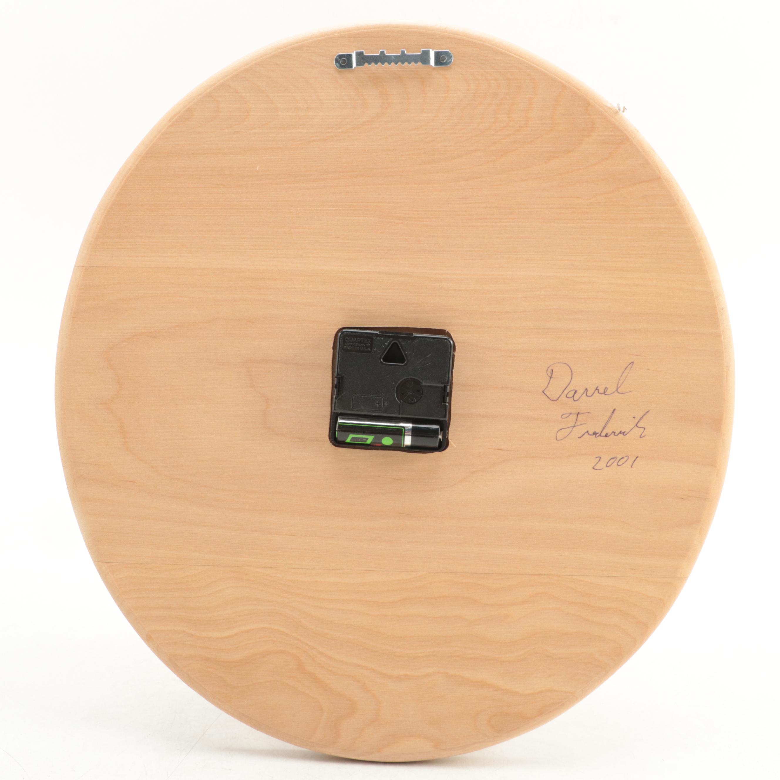 Pyrography Wooden Clock and Bowls with Other Carved Wood Décor | EBTH