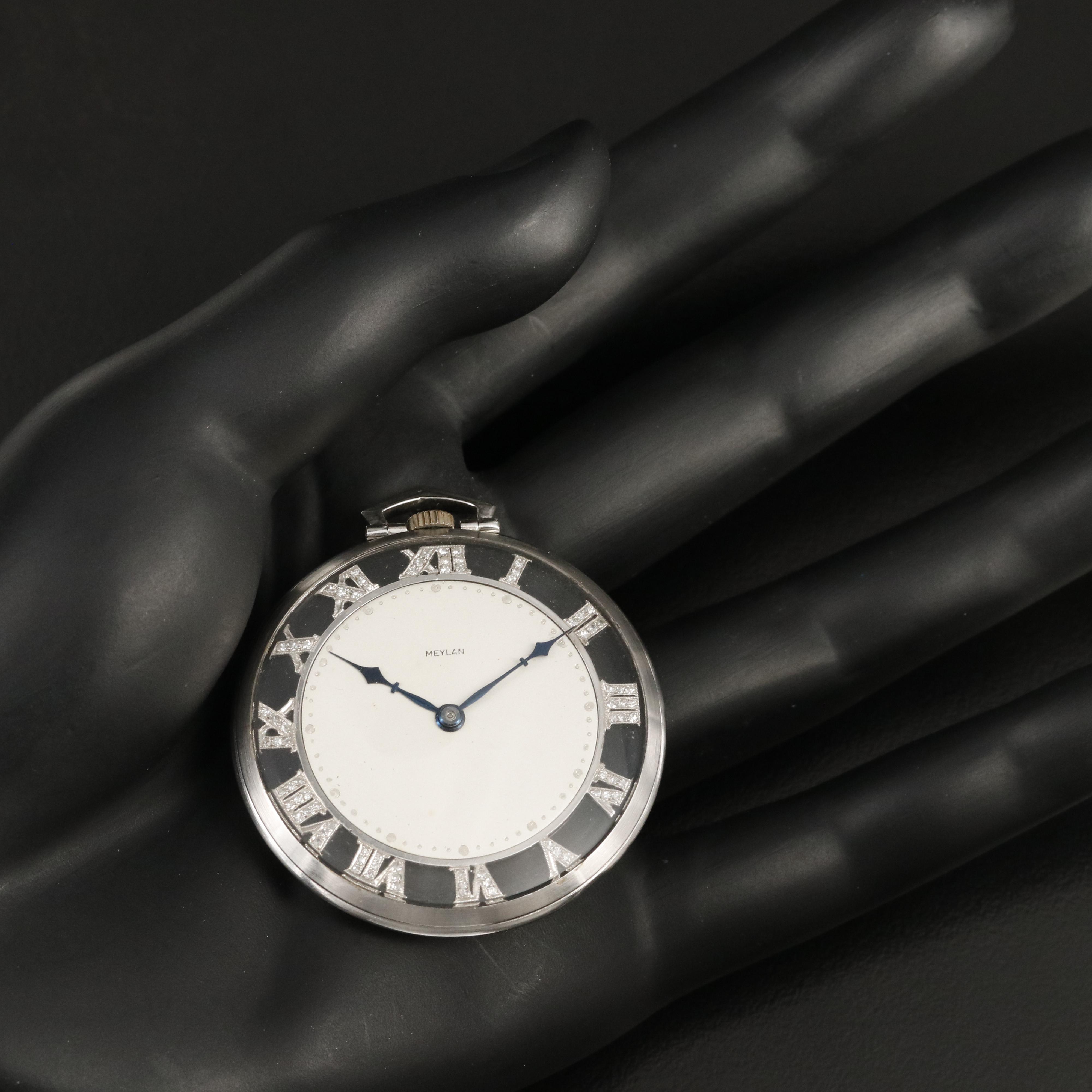 Platinum Meylan Diamond Pocket Watch | EBTH