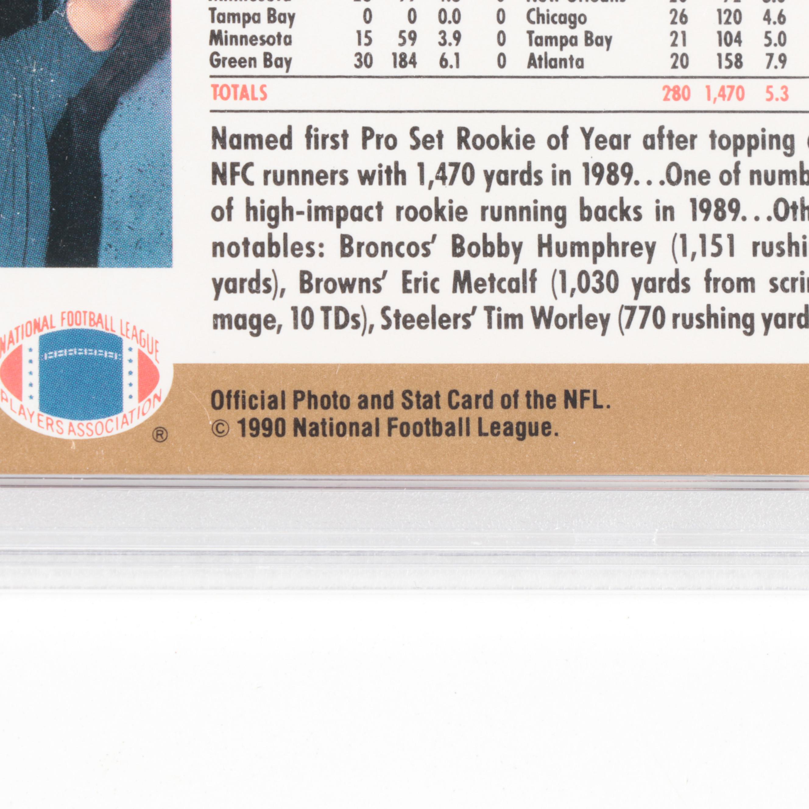 1990 NFL Pro Set Barry Sanders Rookie of the Year #1 PSA 7 NM Football ...