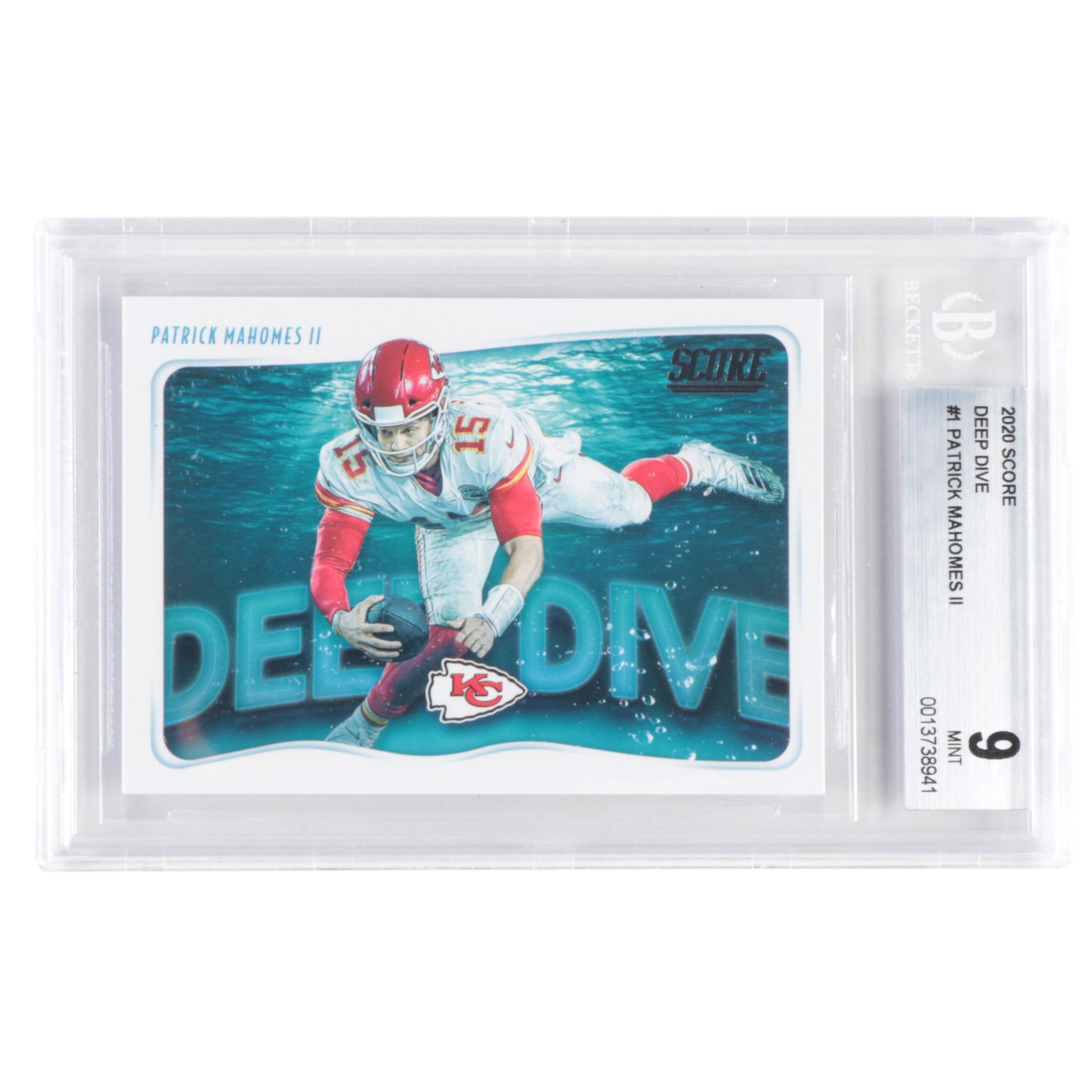 2020 Score Deep Dive Patrick Mahomes II #1 Graded Beckett 9 Mint ...