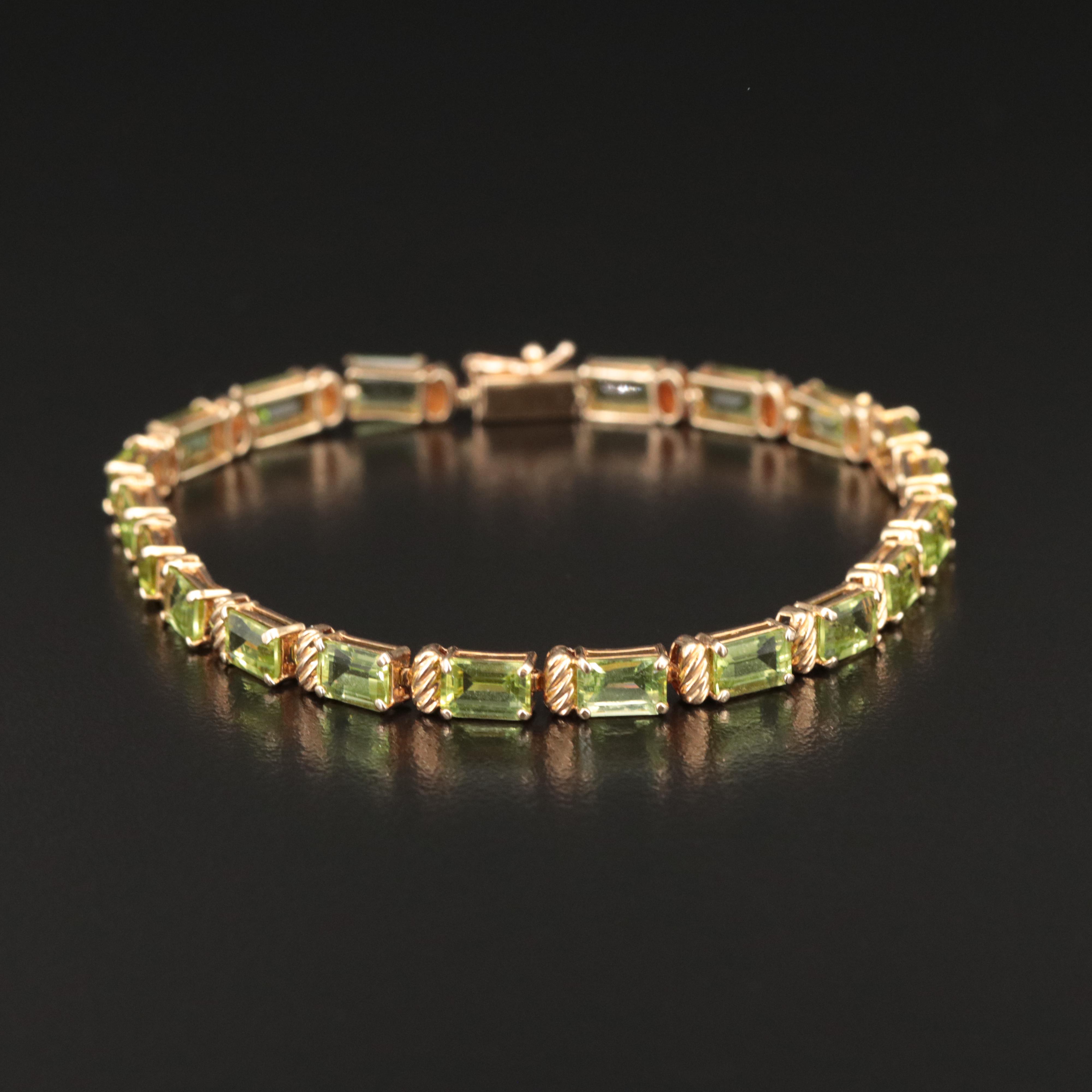 14K Peridot Line Bracelet | EBTH