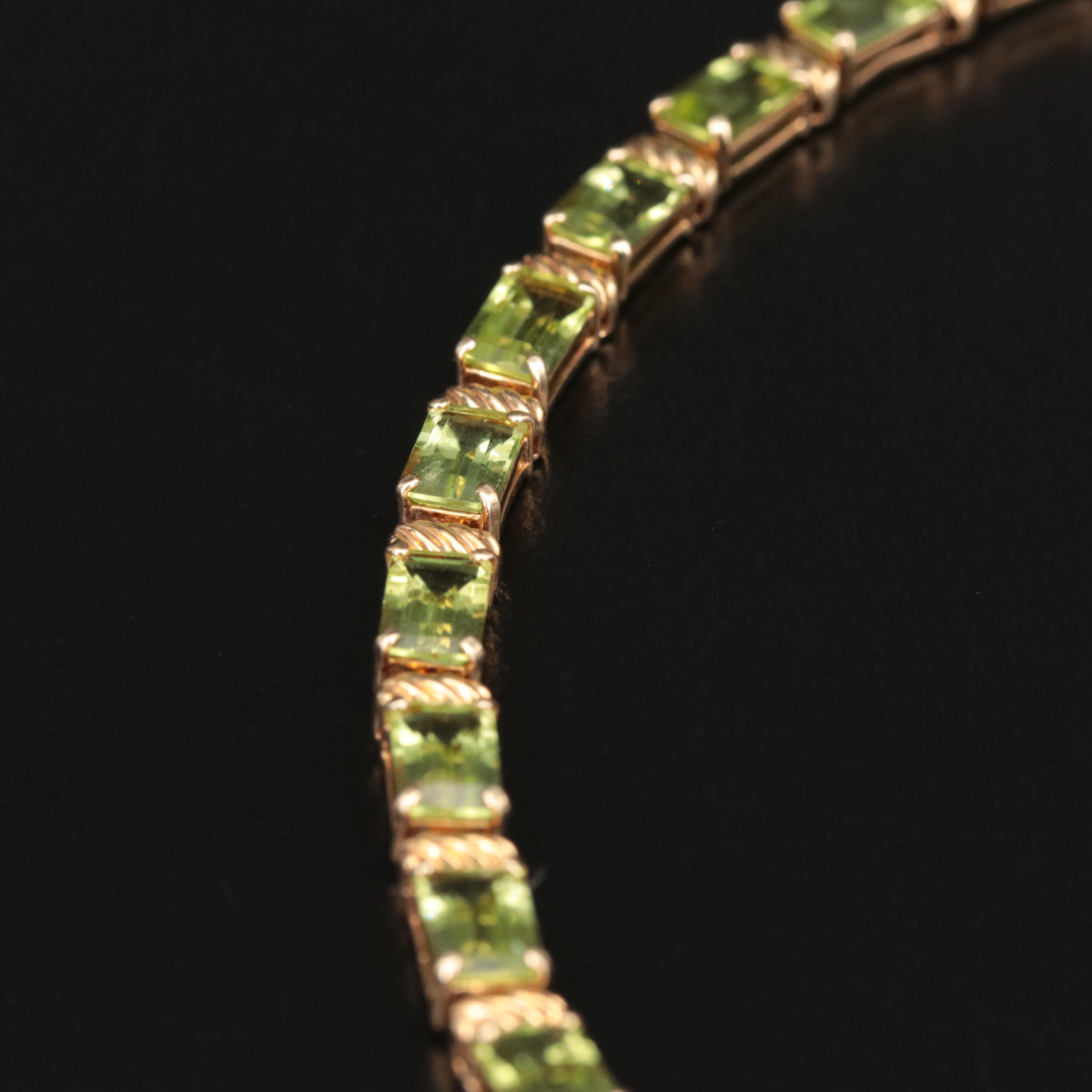 14K Peridot Line Bracelet | EBTH