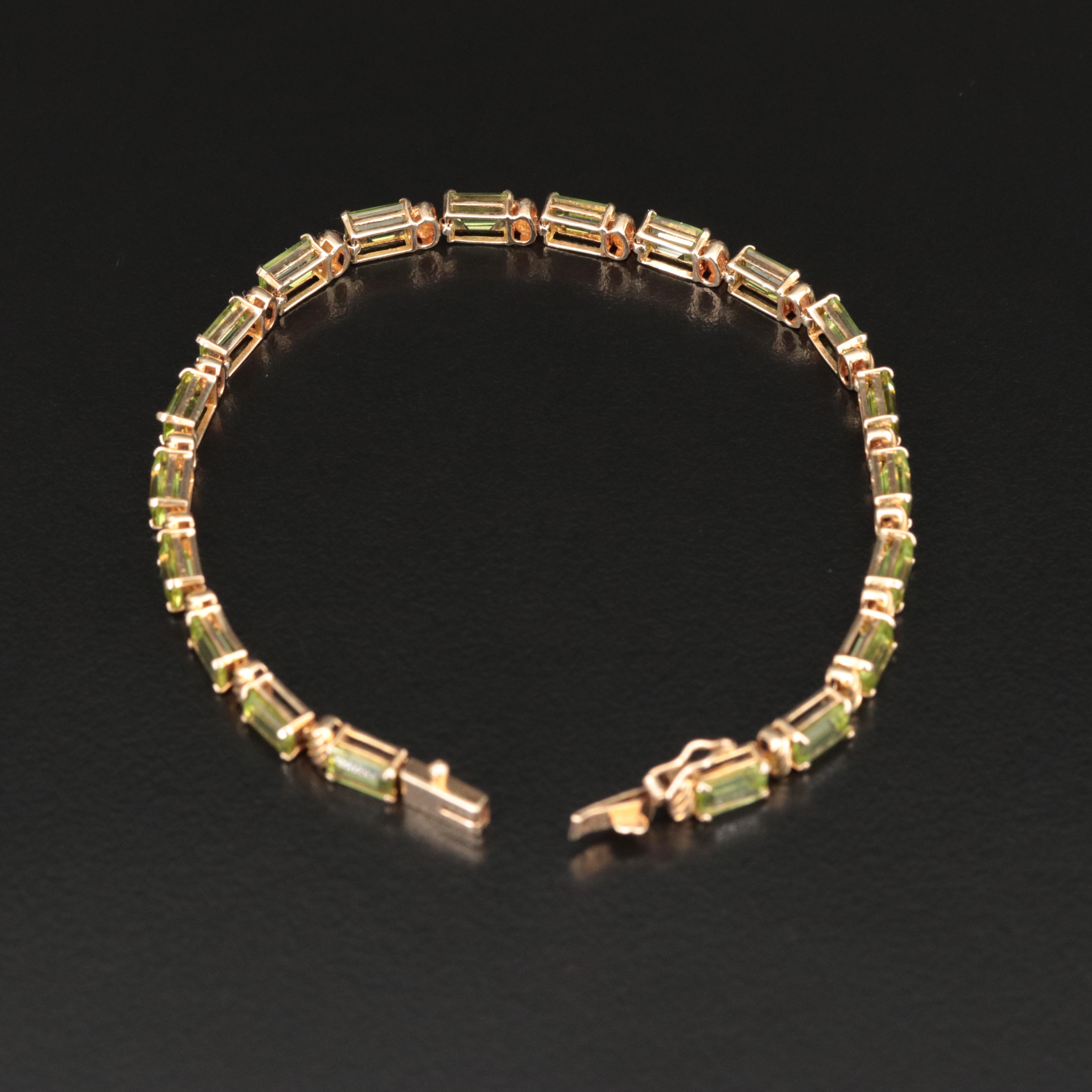 14K Peridot Line Bracelet | EBTH