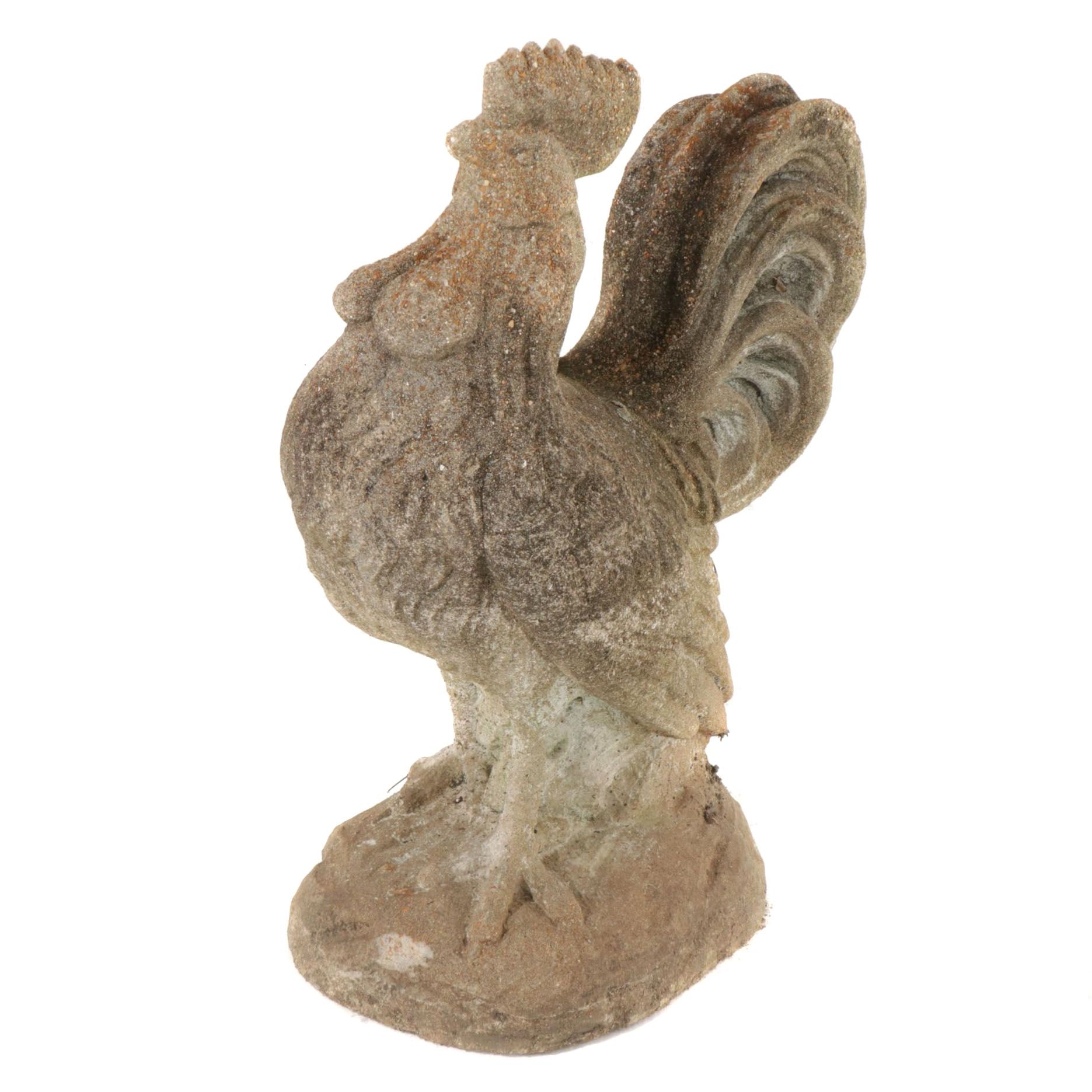 Cast Concrete Rooster Garden Statue | EBTH