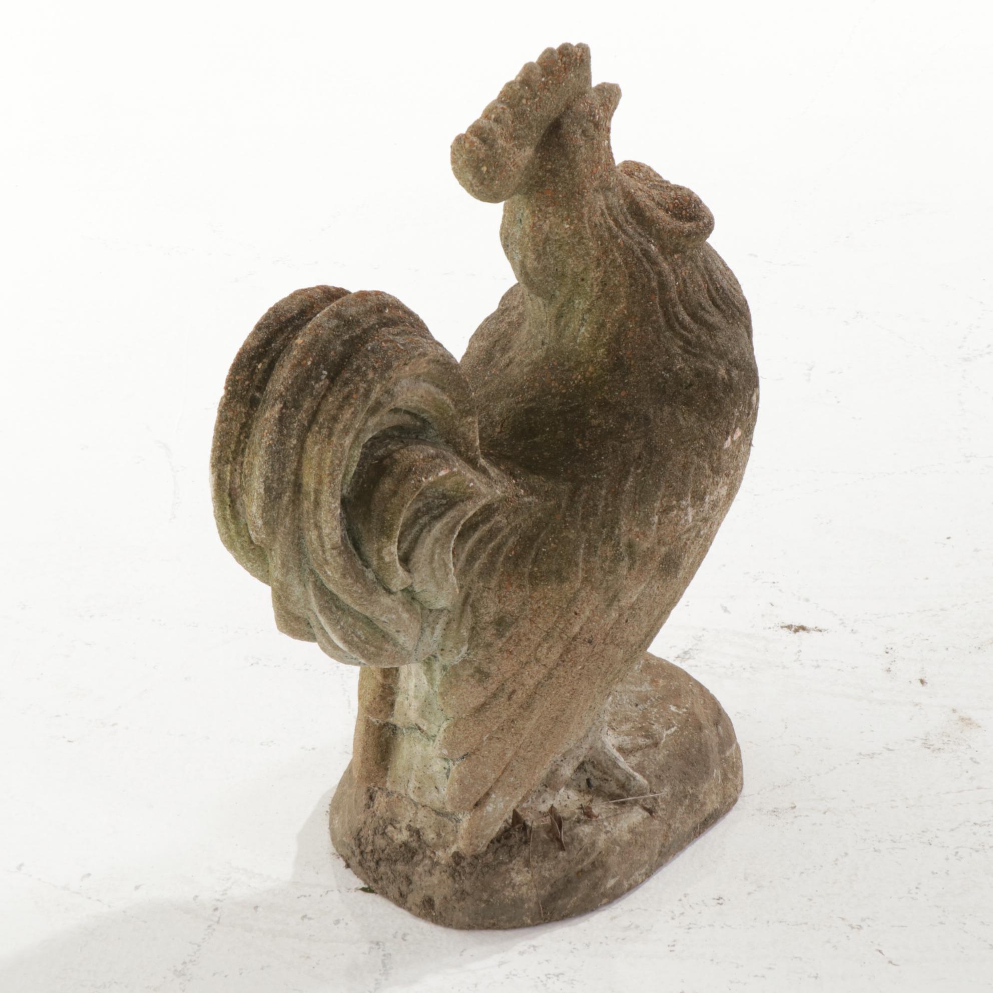 Cast Concrete Rooster Garden Statue | EBTH