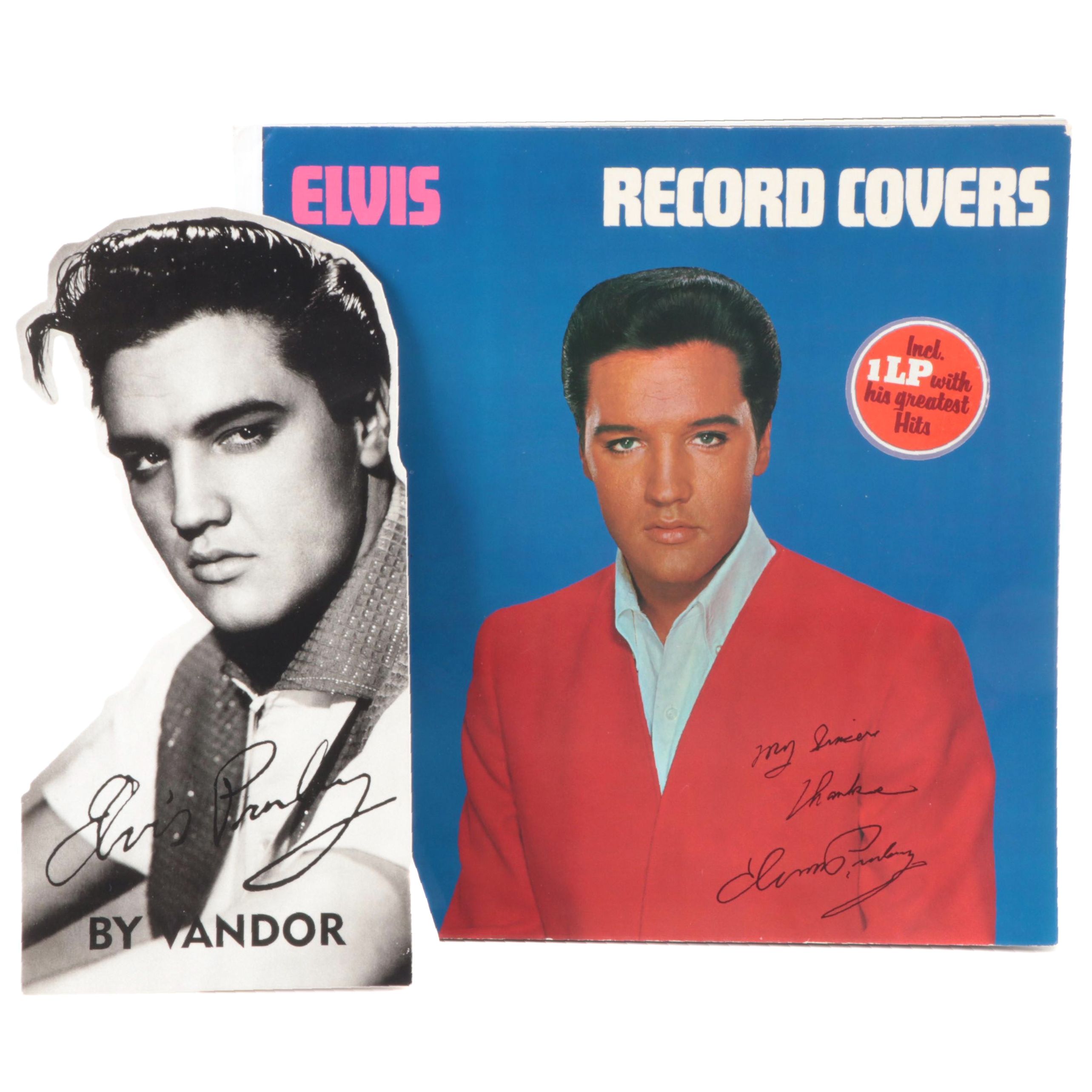 "Elvis Presley: Record Covers" with Greatest Hits LP and Table Top Cut ...
