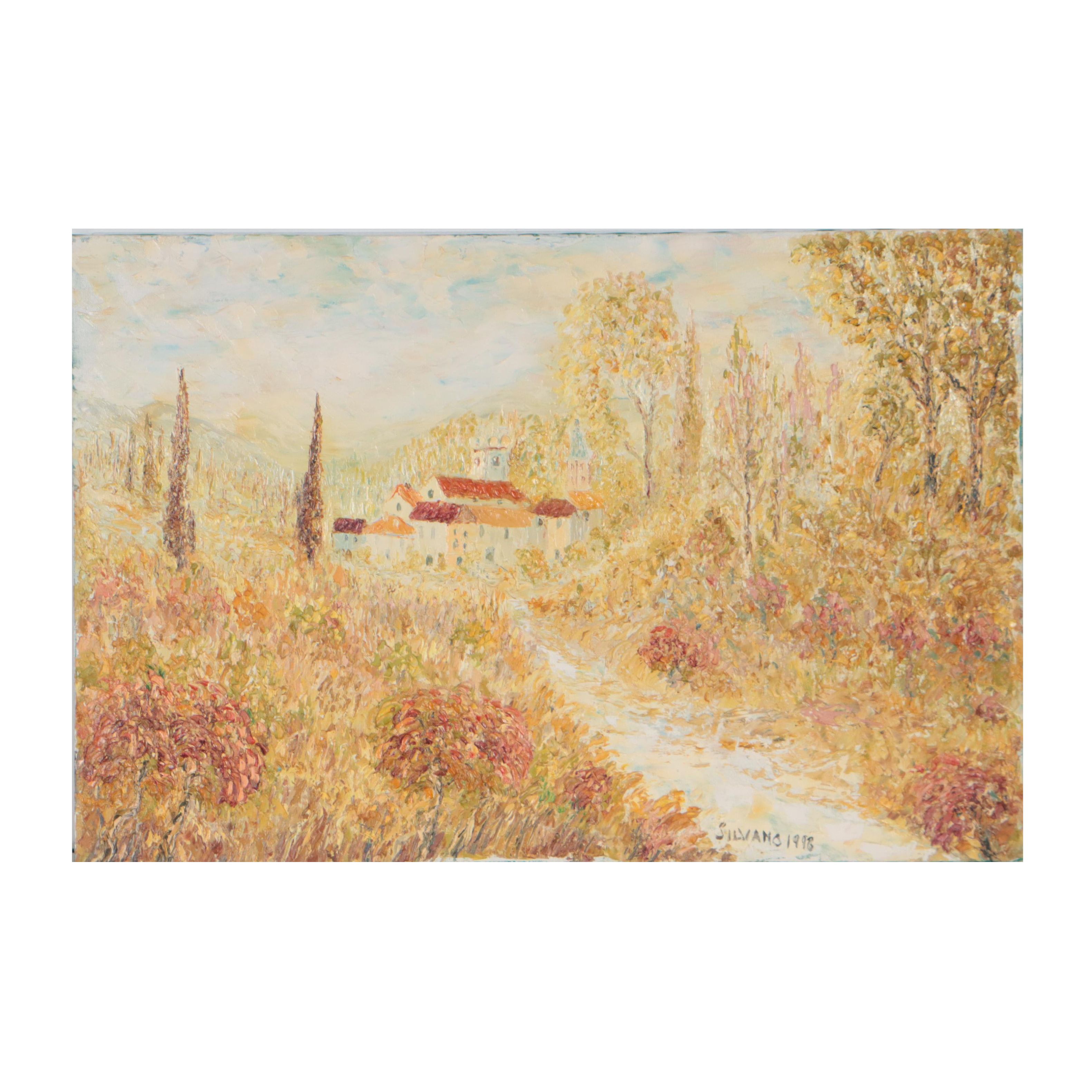 Silvano Assensi Tuscan Landscape Oil Painting, 1998 | EBTH