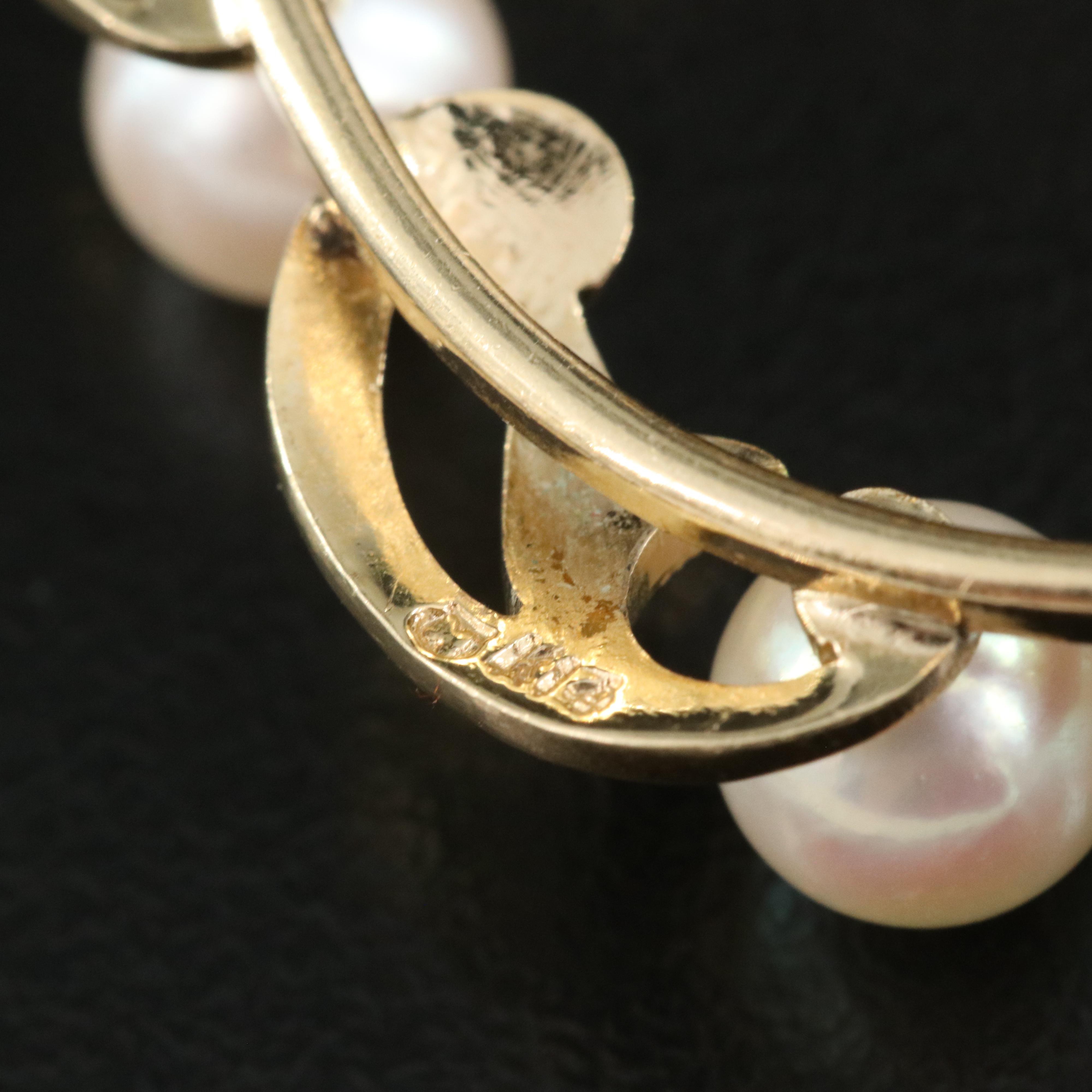 Mikimoto 14K Pearl Circle Pin | EBTH