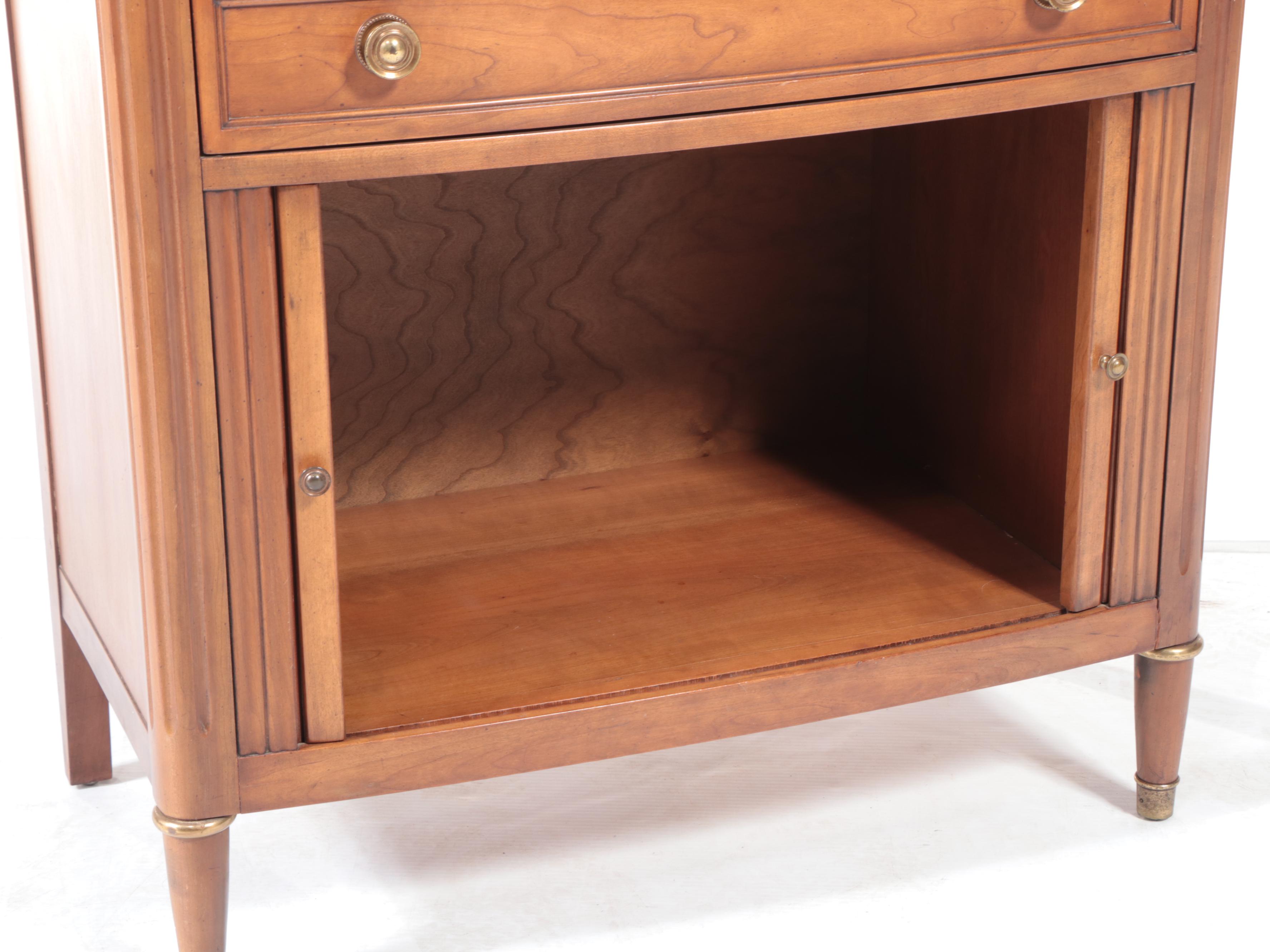 Kindel Furniture Louis XVI Style Cherrywood Nightstand, Late 20th ...