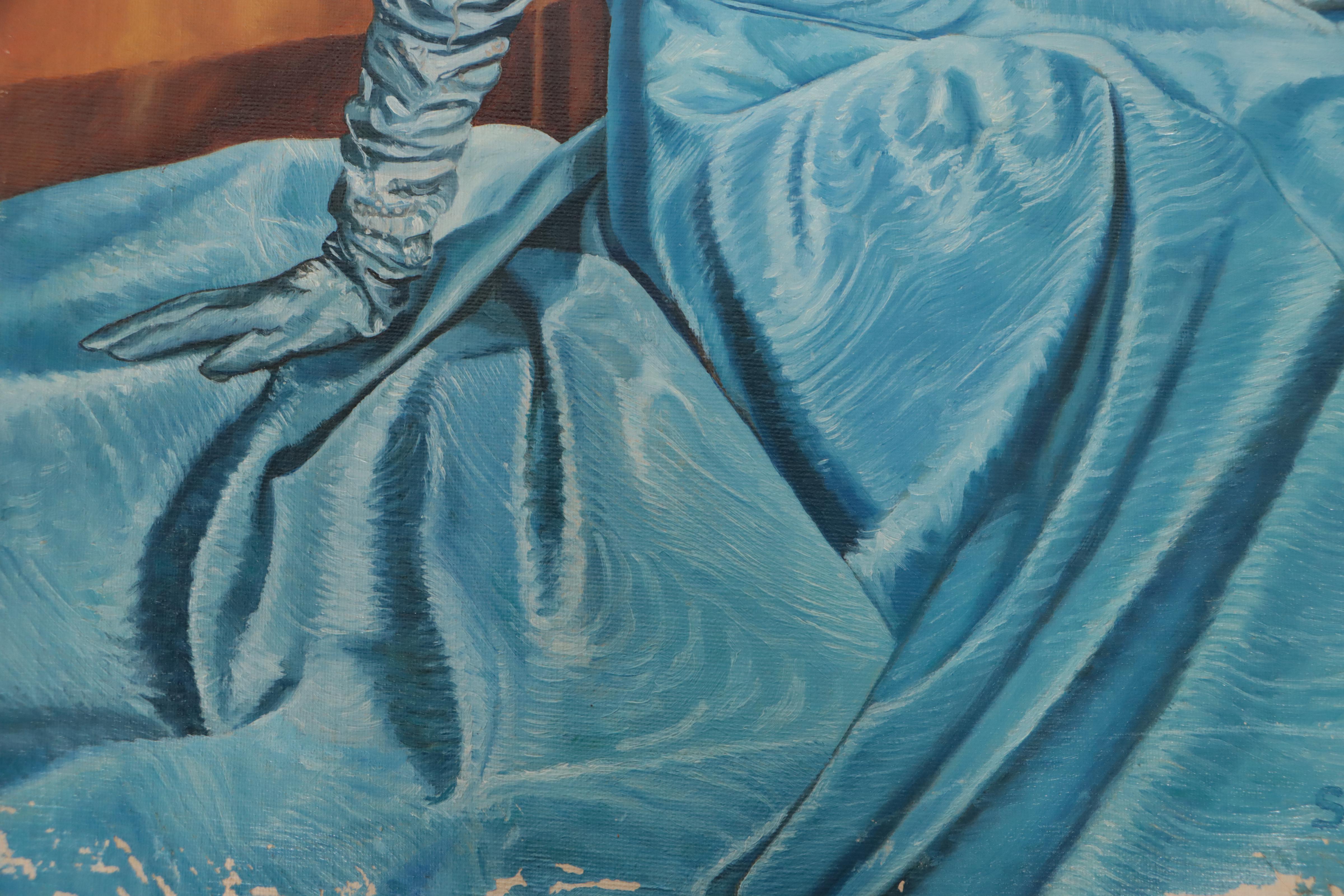 Oil Painting "Woman In Blue," 1946 | EBTH