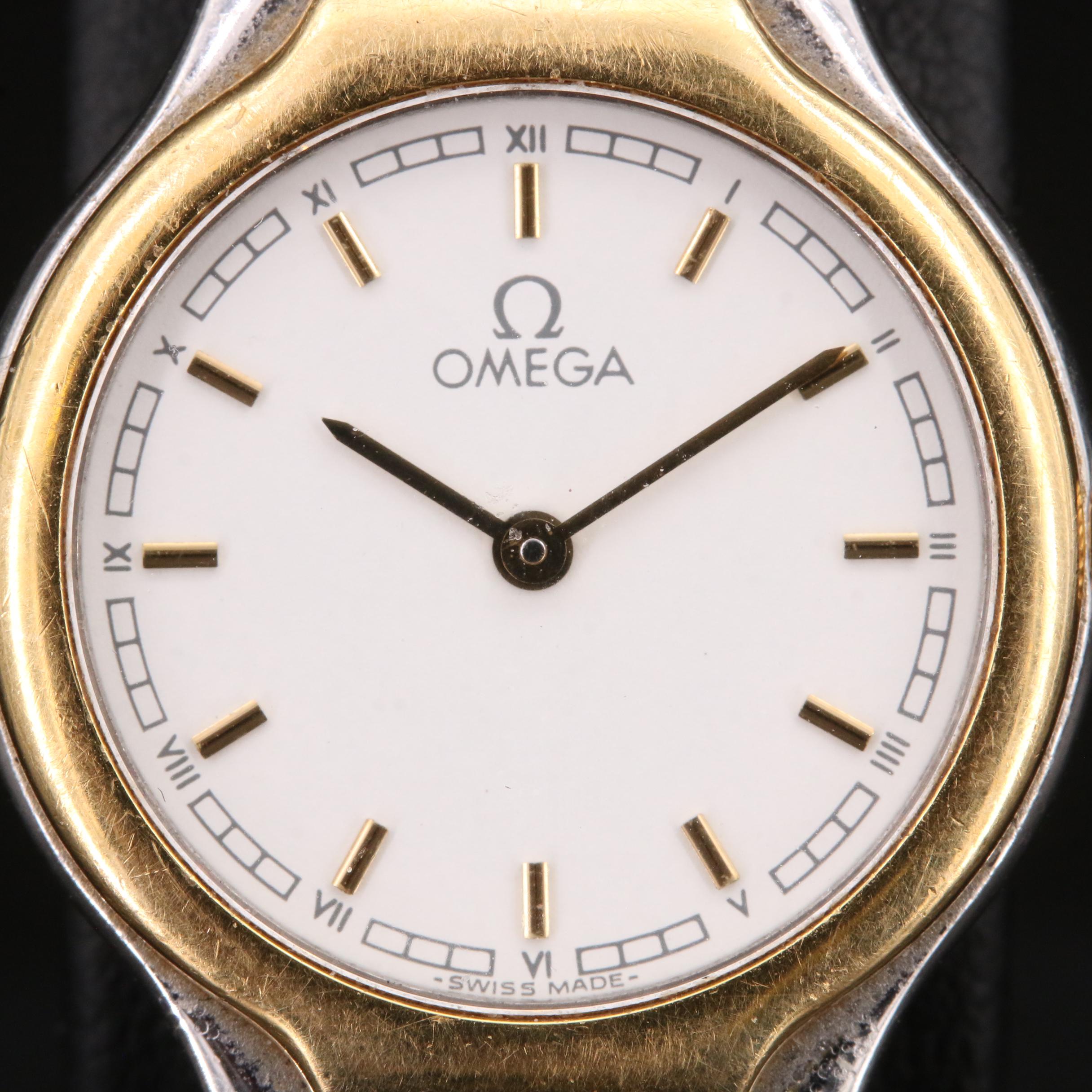 18K and Stainless Steel Omega DeVille Symbol Quartz Wristwatch | EBTH