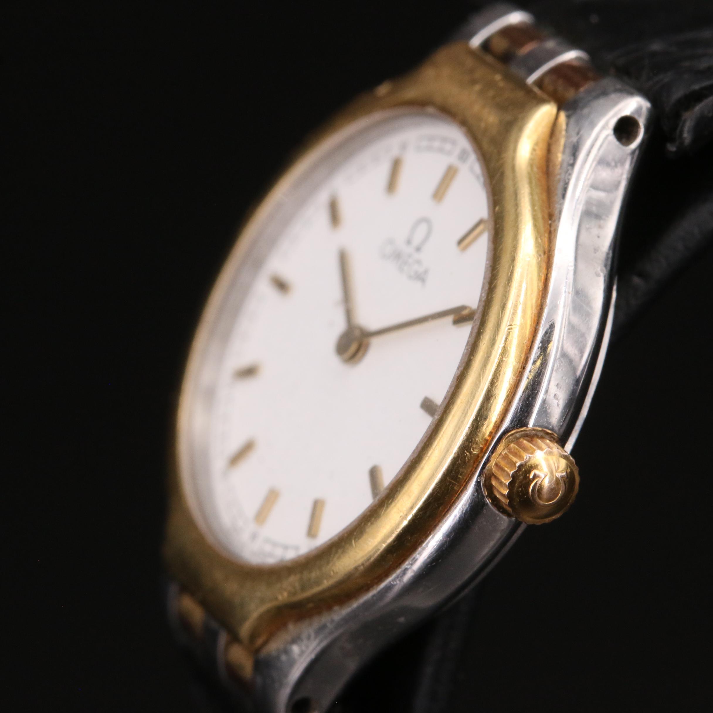 18K and Stainless Steel Omega DeVille Symbol Quartz Wristwatch | EBTH