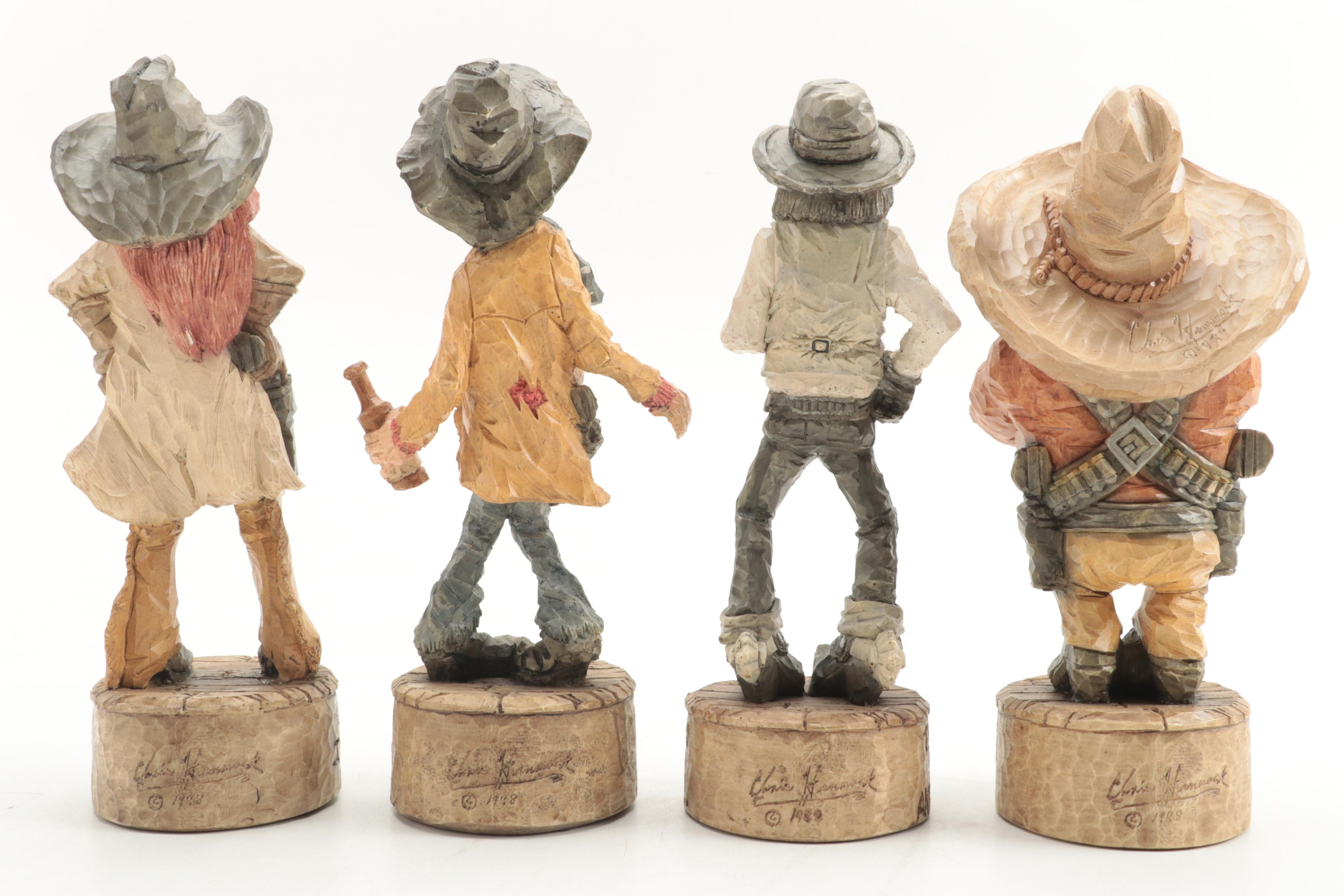 Chris Hammack for Spit 'N' Whittle Resin Cowboy and Cowgirl Figurines ...
